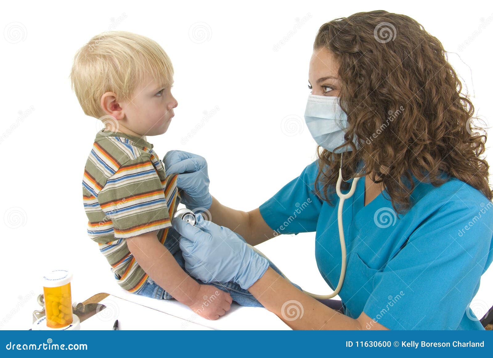 Health Worker Completes Check Up Stock Photo - Image of preschooler ...