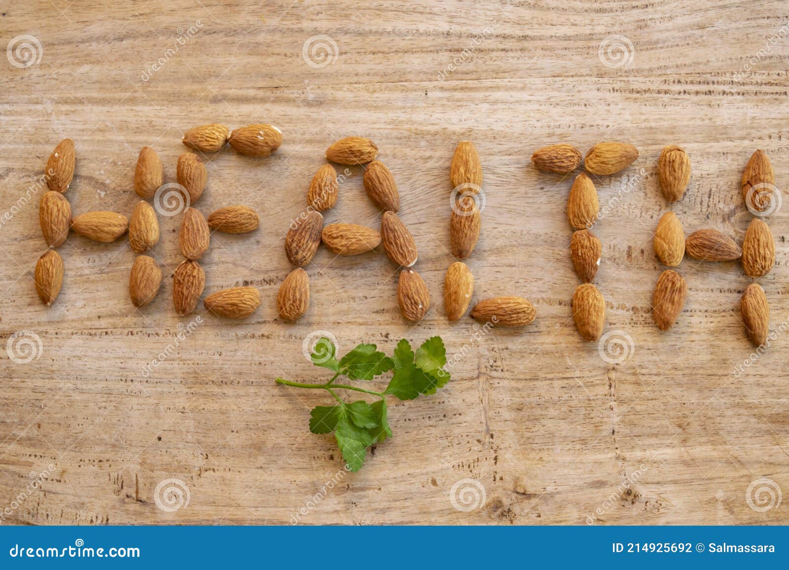 Health Written with the Almonds Stock Photo - Image of healthy, food ...