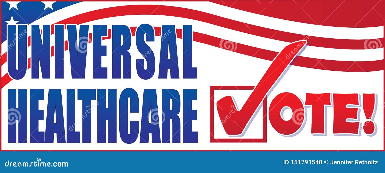 Universal Healthcare in the USA Stock Vector - Illustration of flag ...