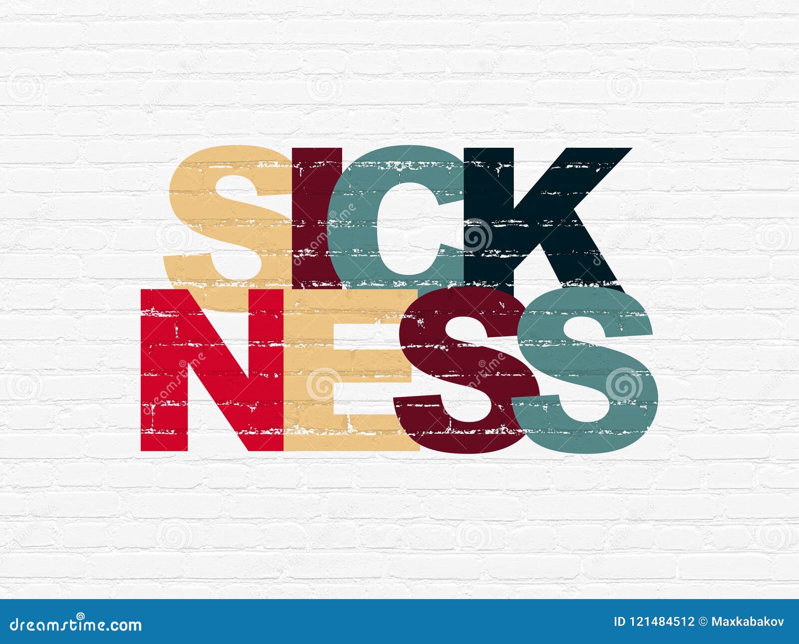 Healthcare Concept: Sickness on Wall Background Stock Illustration ...