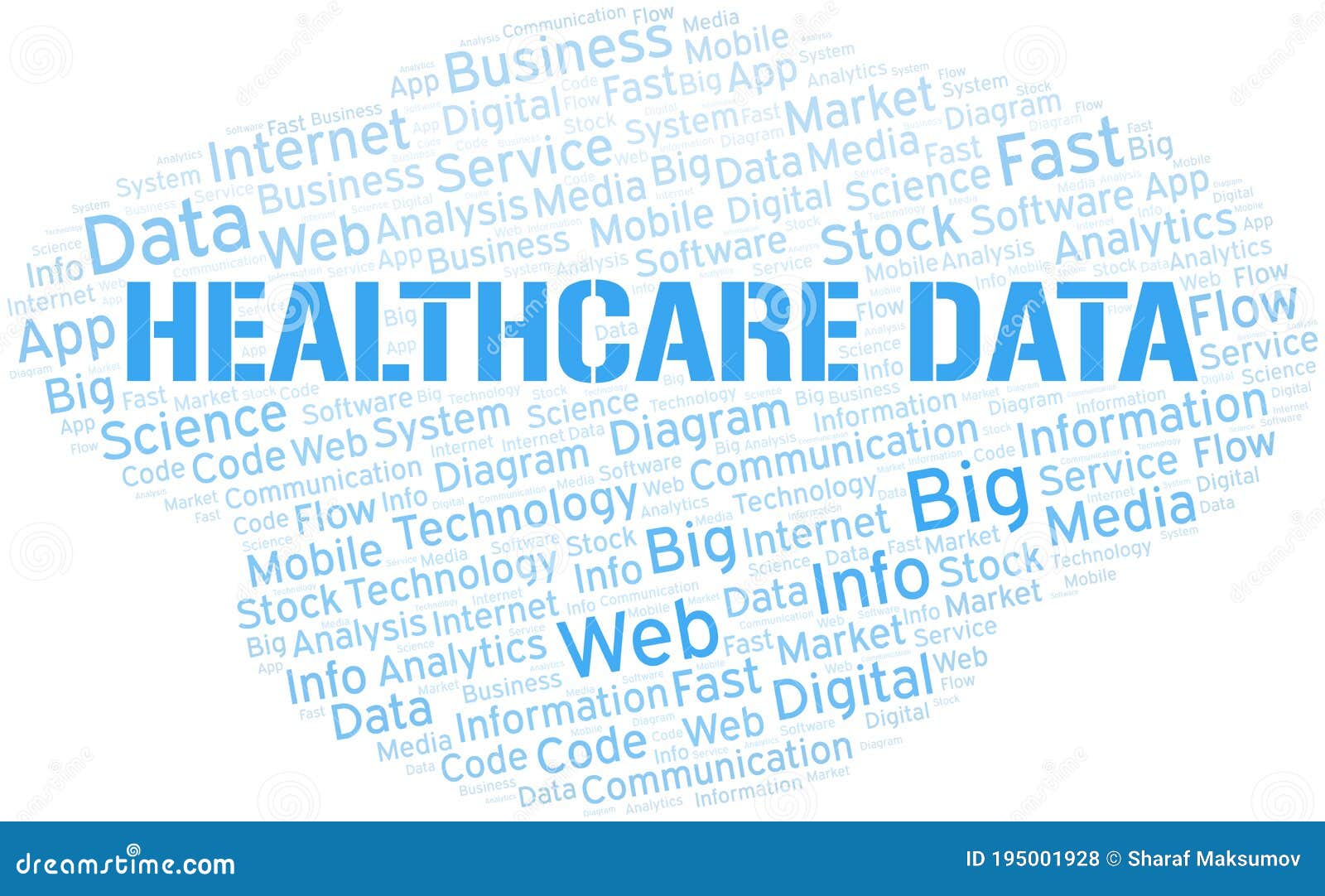 Healthcare Data Vector Word Cloud, Made with Text only. Stock ...