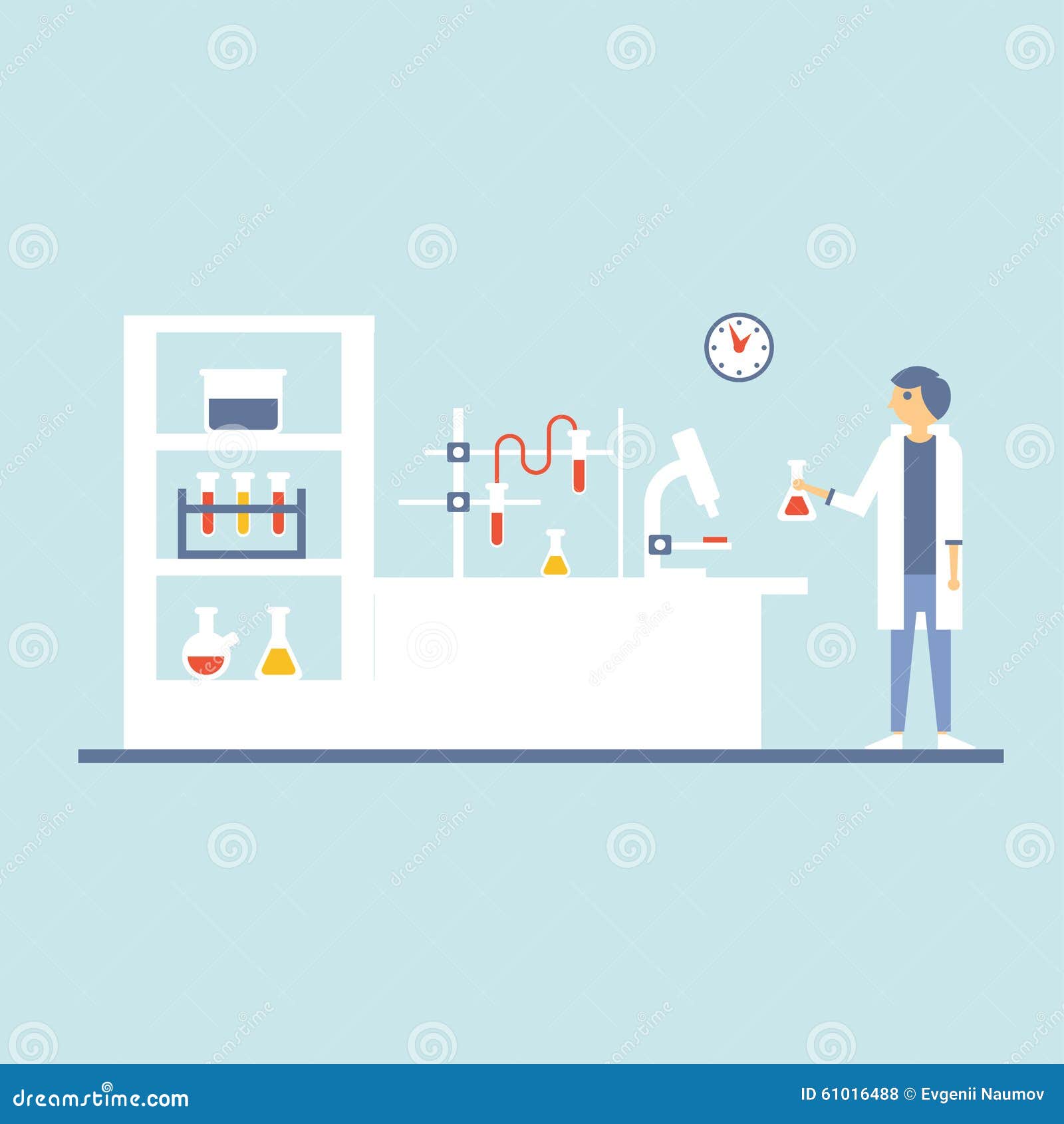 Healthcare Laboratory Testing Room, Flat Design Stock Vector ...
