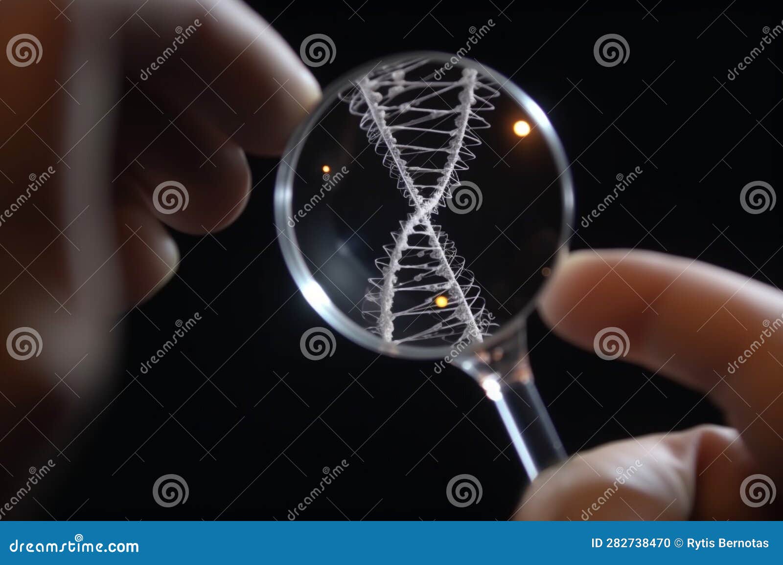 Human DNA Visible through Microscope. Generative AI Stock Illustration ...