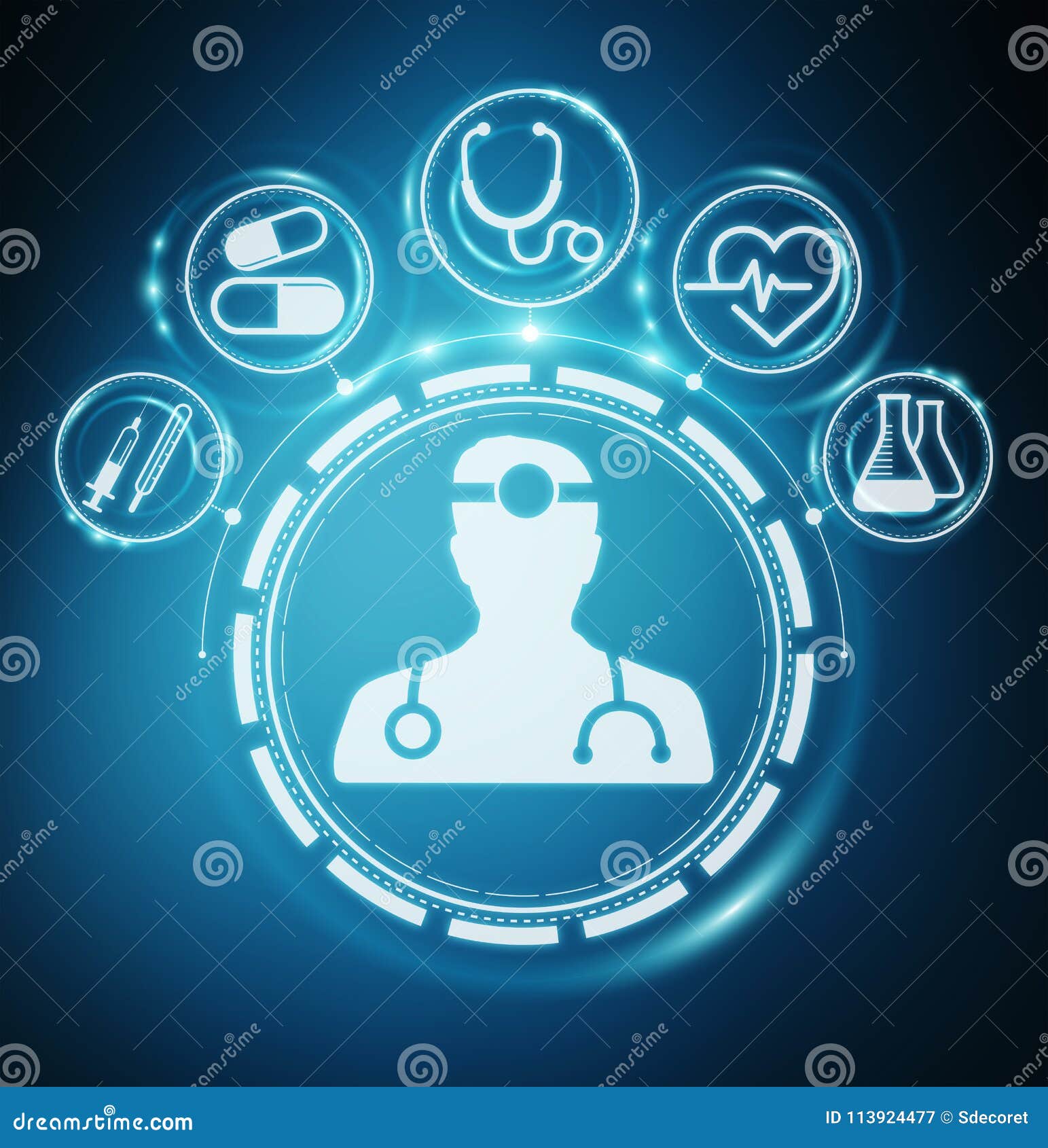 Healthcare Modern Interface 3D Rendering Stock Illustration ...