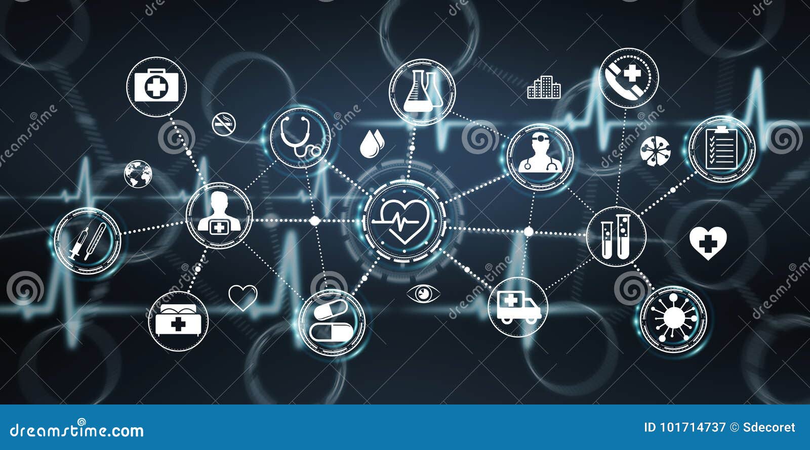 Healthcare Modern Interface 3D Rendering Stock Illustration ...