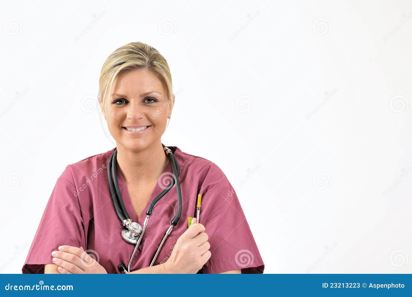 Healthcare - Nurse with Needle Stock Image - Image of beautiful ...