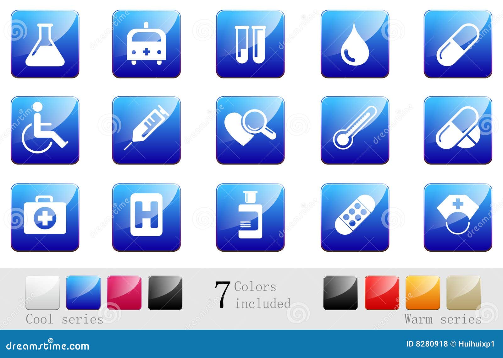 Healthcare & Pharma Icons Stock Illustration - Illustration of color ...