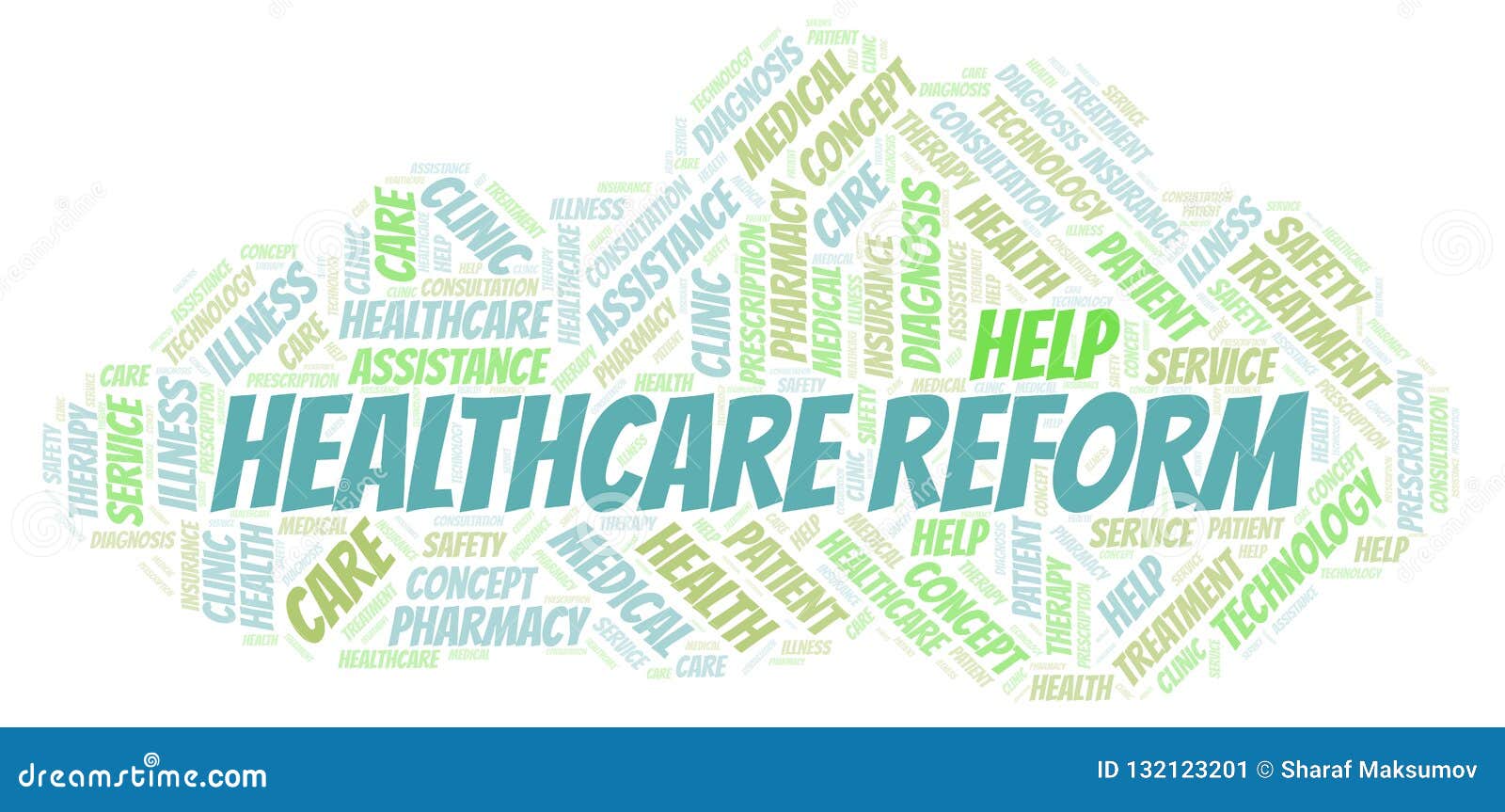Healthcare Reform Word Cloud Stock Illustration - Illustration of ...