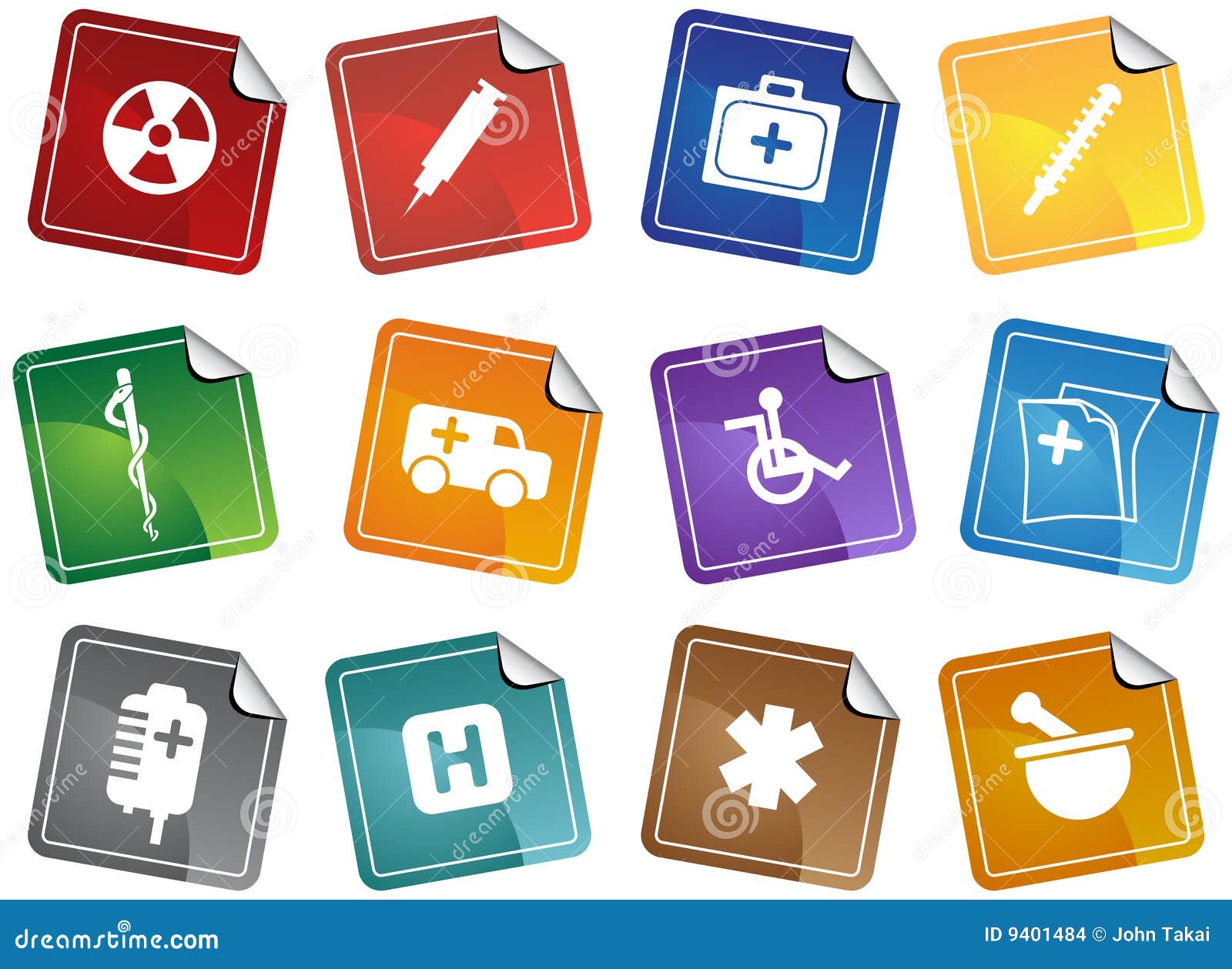Healthcare Sticker Featuring Heartbeat Line And Medical Cross In Modern ...