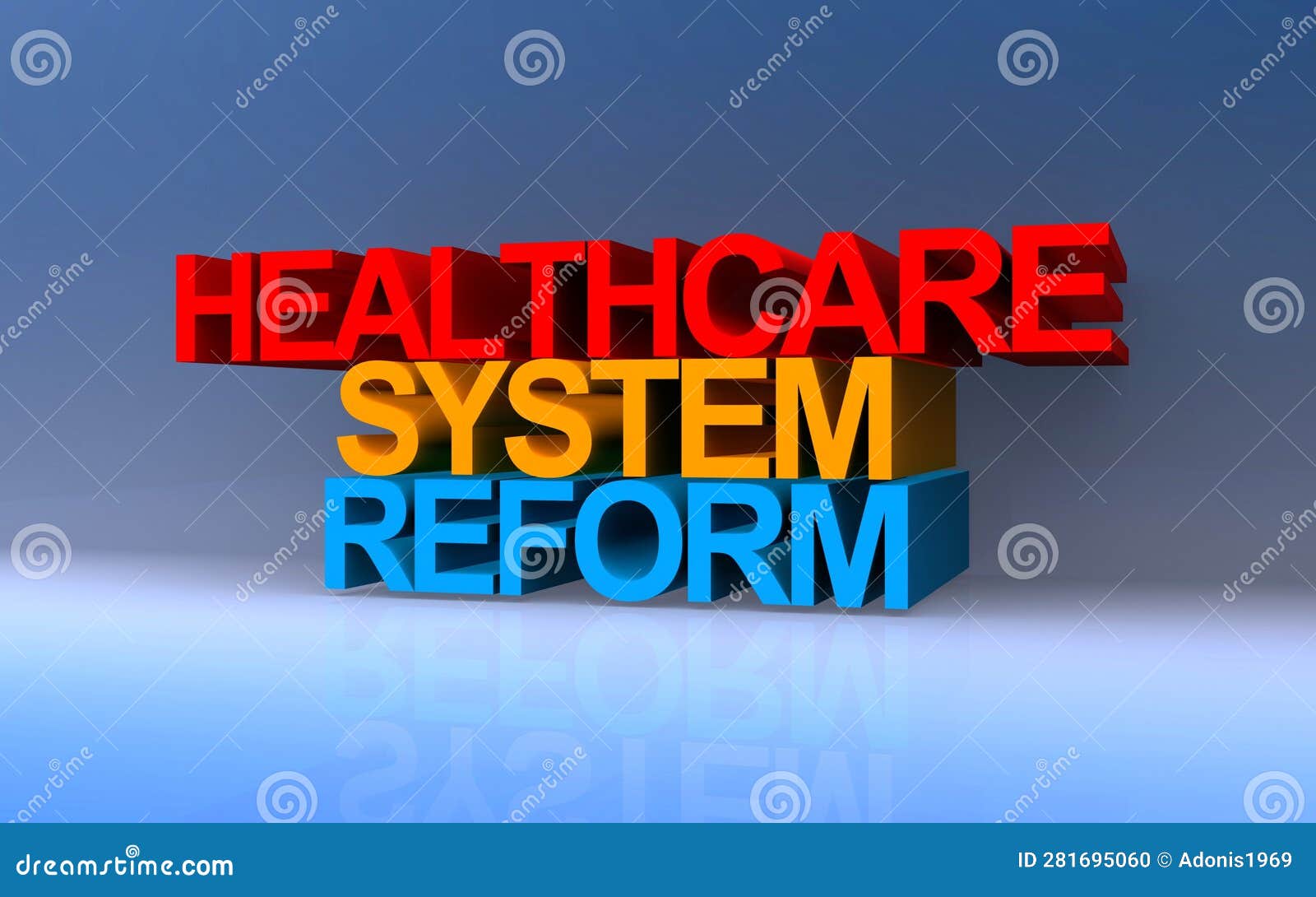 Healthcare System Reform on Blue Stock Illustration - Illustration of ...