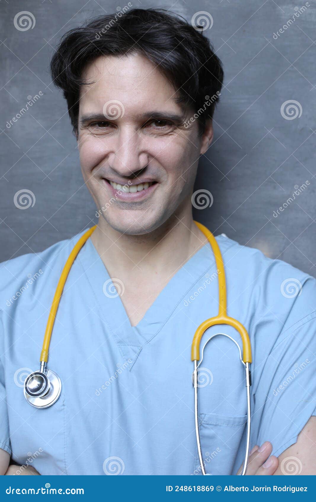 Healthcare Worker in Blue Scrubs Stock Image - Image of friendly ...