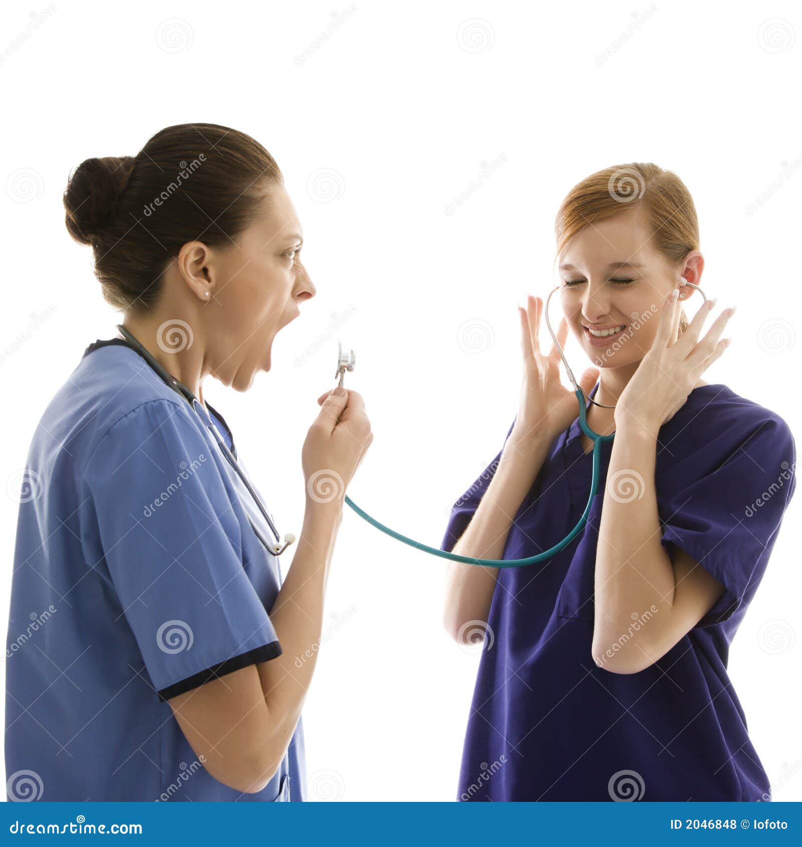 Healthcare Worker Screaming Stock Photo - Image of playful, occupations ...