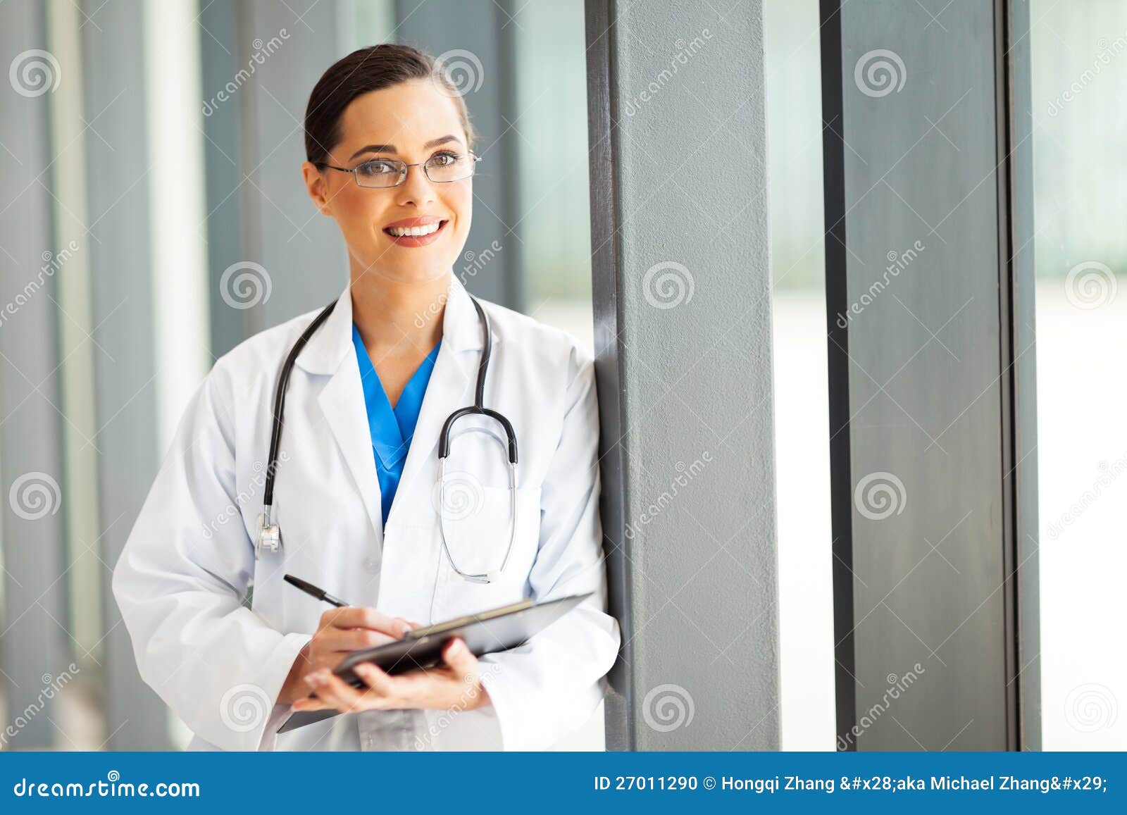 Healthcare Worker Writing Report Stock Photo - Image of modern, pretty ...
