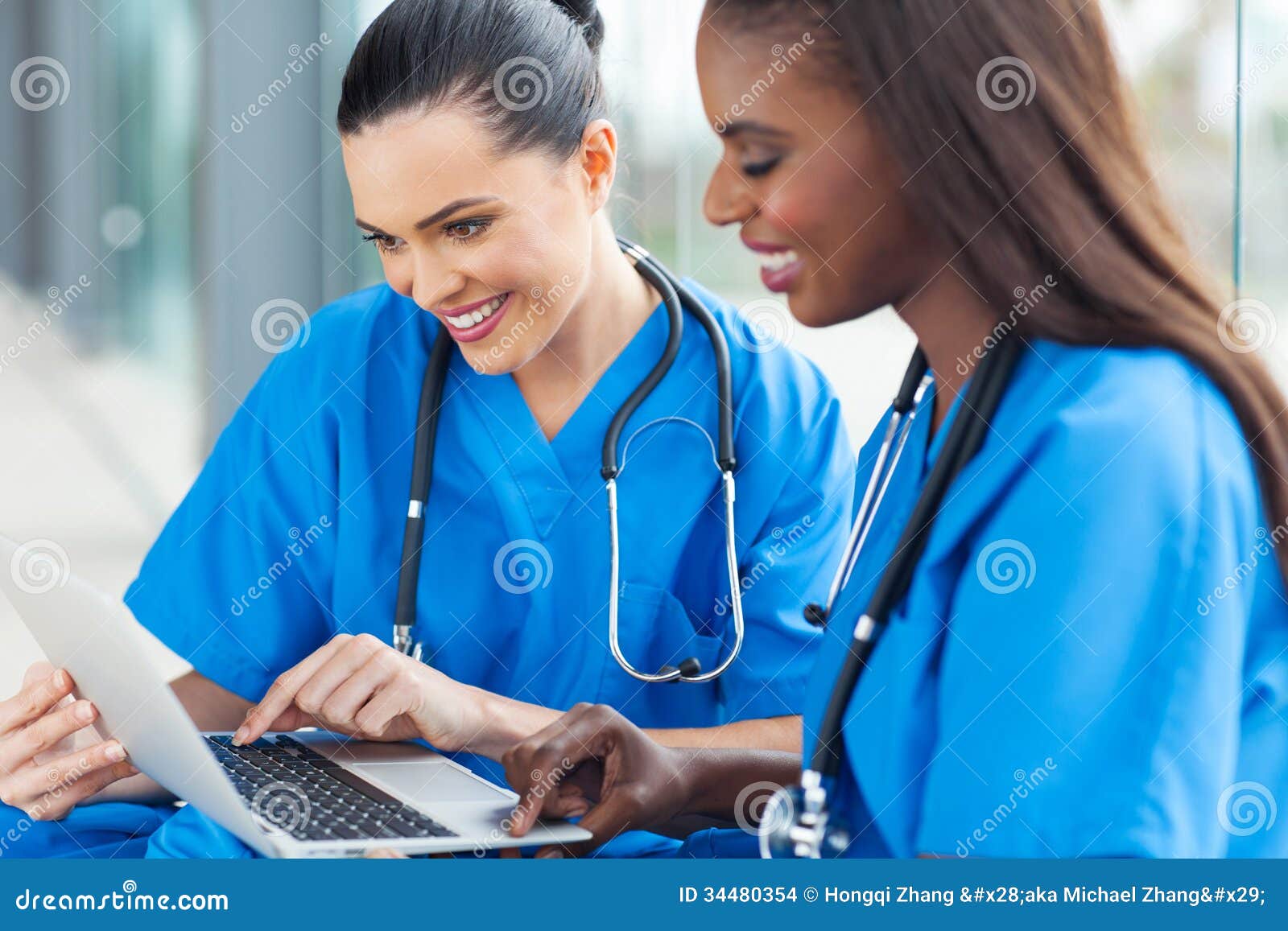 Healthcare workers laptop stock photo. Image of computer - 34480354