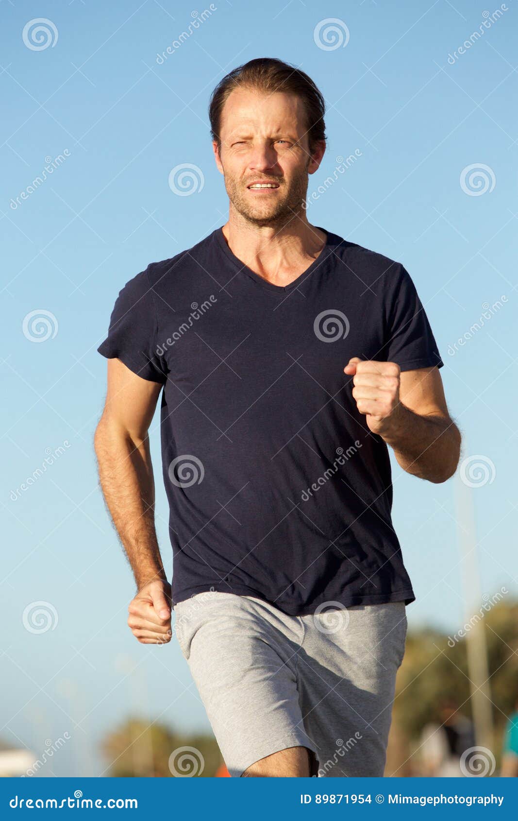 Healthy Active Man Running Outside Stock Photo - Image of recreation ...