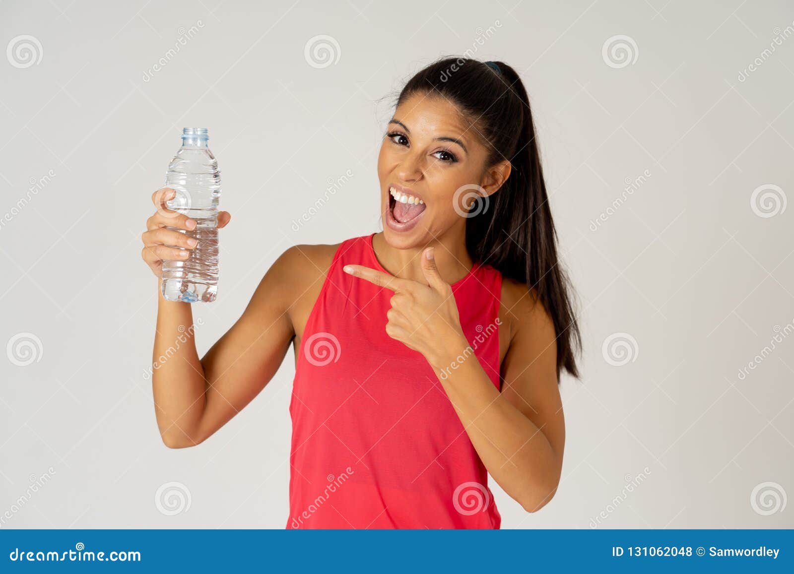 Healthy Attractive Sport Woman Holding Water Bottle In Healthy