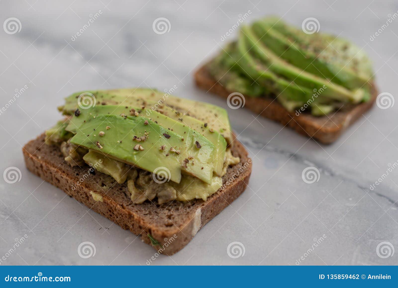 Healthy Avocado Toast. Mashed Avocado on Whole Grain Rye Bread Stock ...