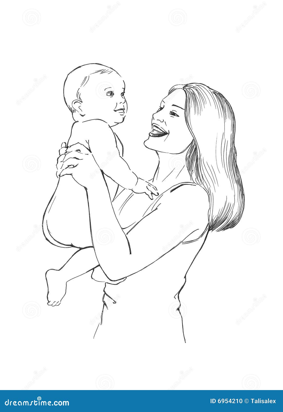 Healthy Baby and Happy Mama Stock Illustration - Illustration of ...