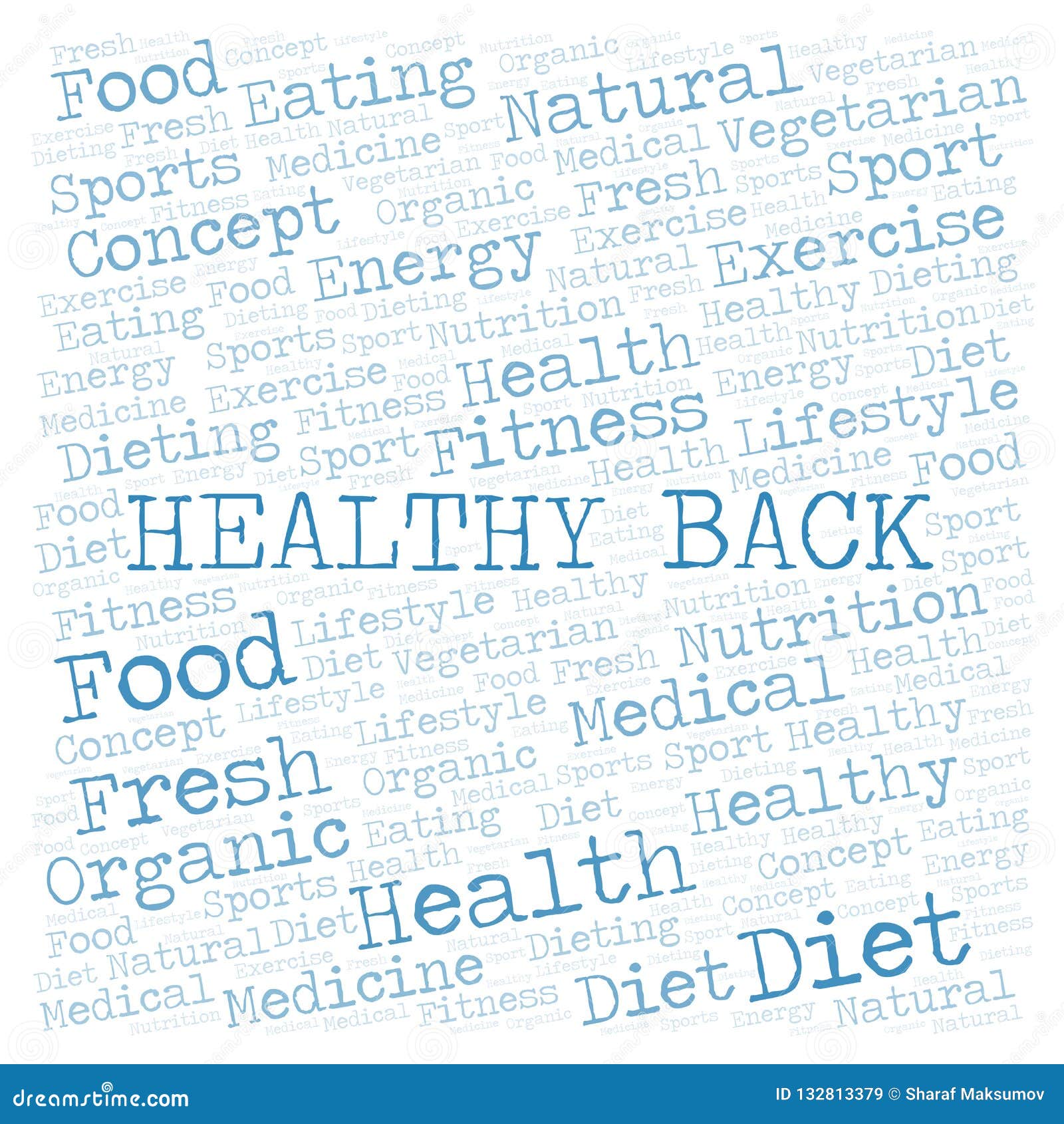 Healthy Back word cloud stock illustration. Illustration of back ...