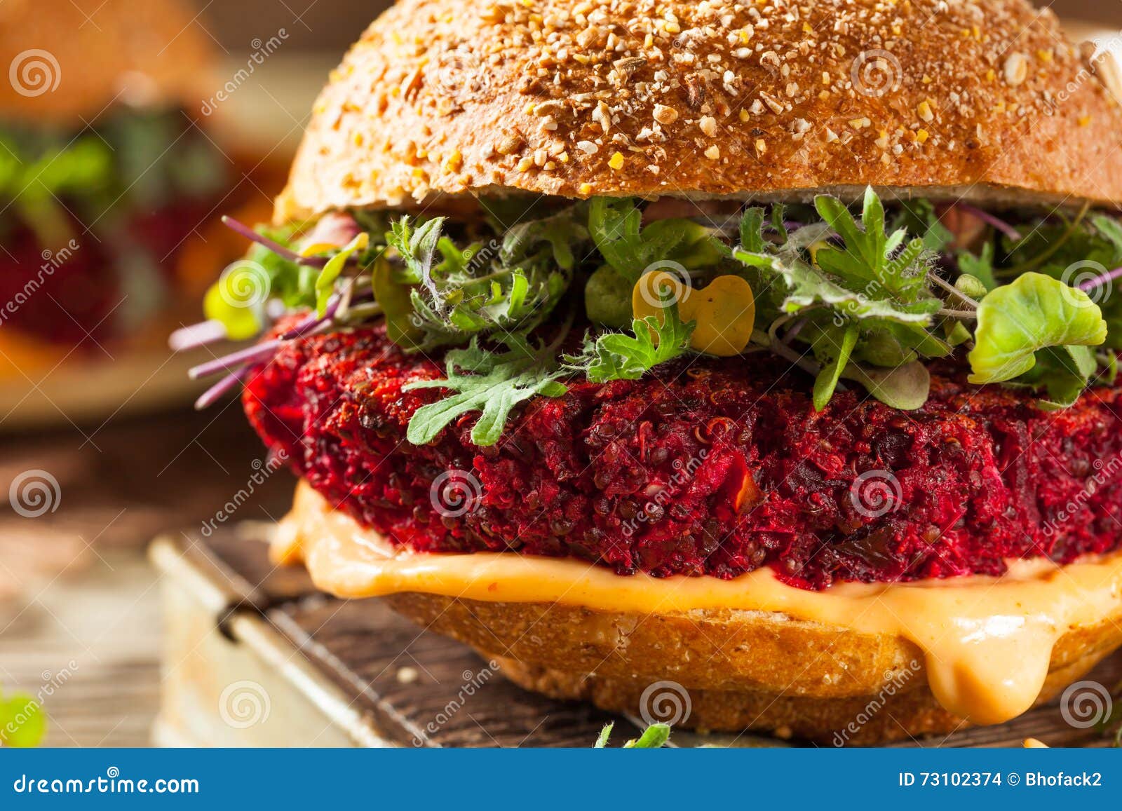 Healthy Baked Red Vegan Beet Burger Stock Photo - Image of snack ...