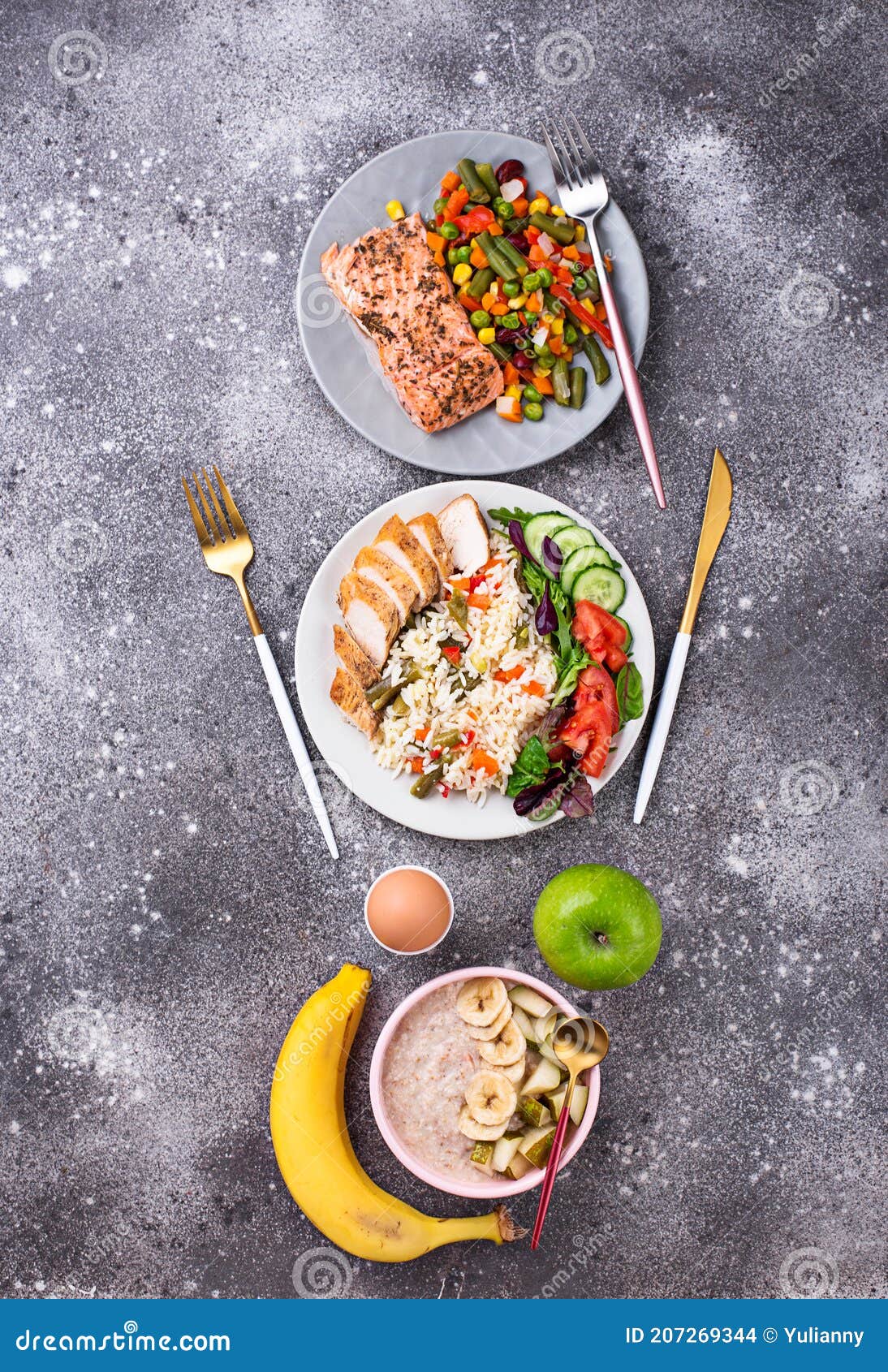 Healthy Balanced Menu for Day Stock Photo - Image of vegetable, plan ...