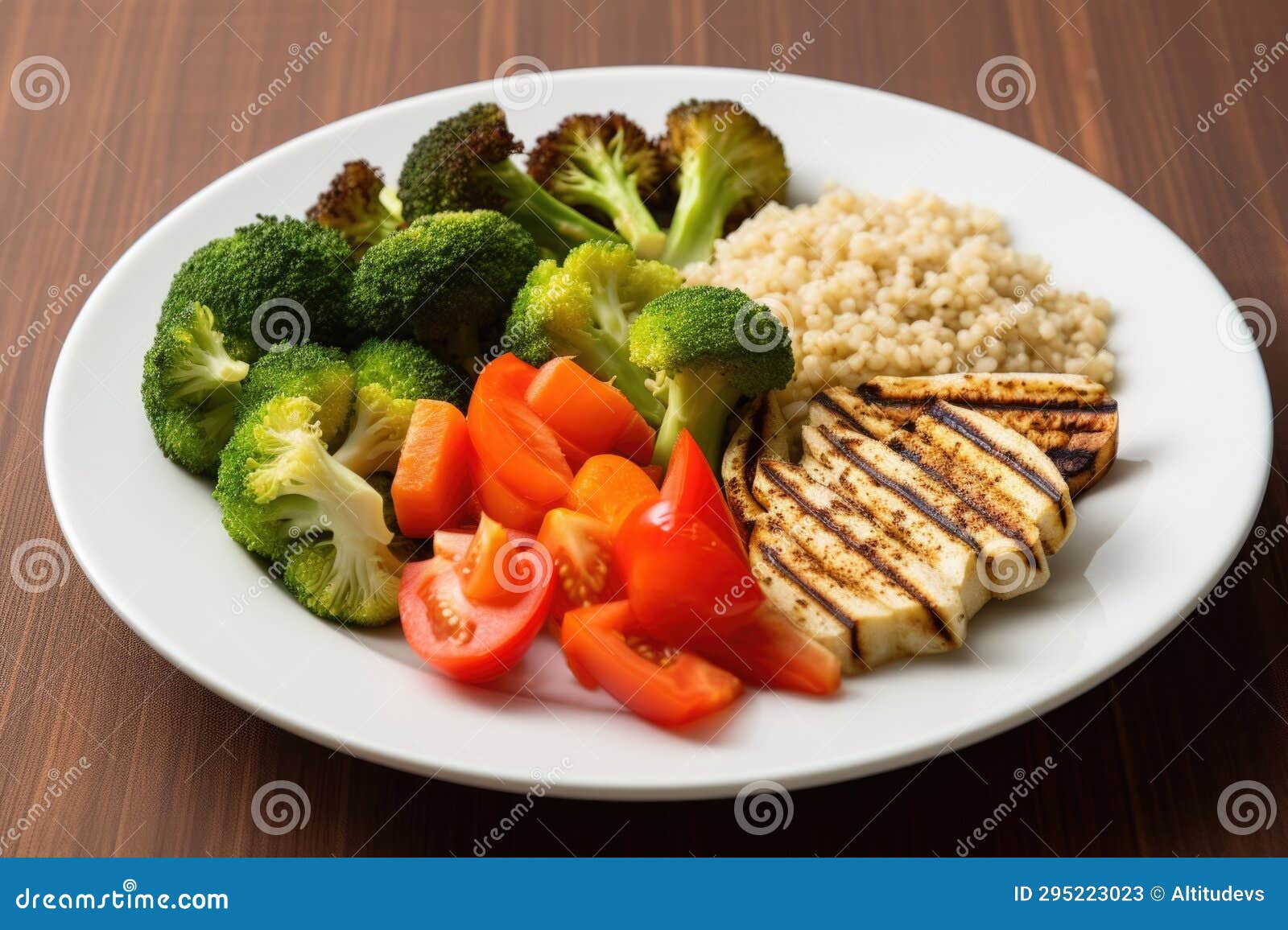 Healthy, Balanced Vegetarian Meal on a Plate Stock Image - Image of ...