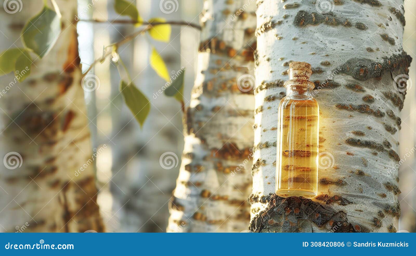 Healthy Birch Sap at the Birch. Generative AI Stock Illustration ...