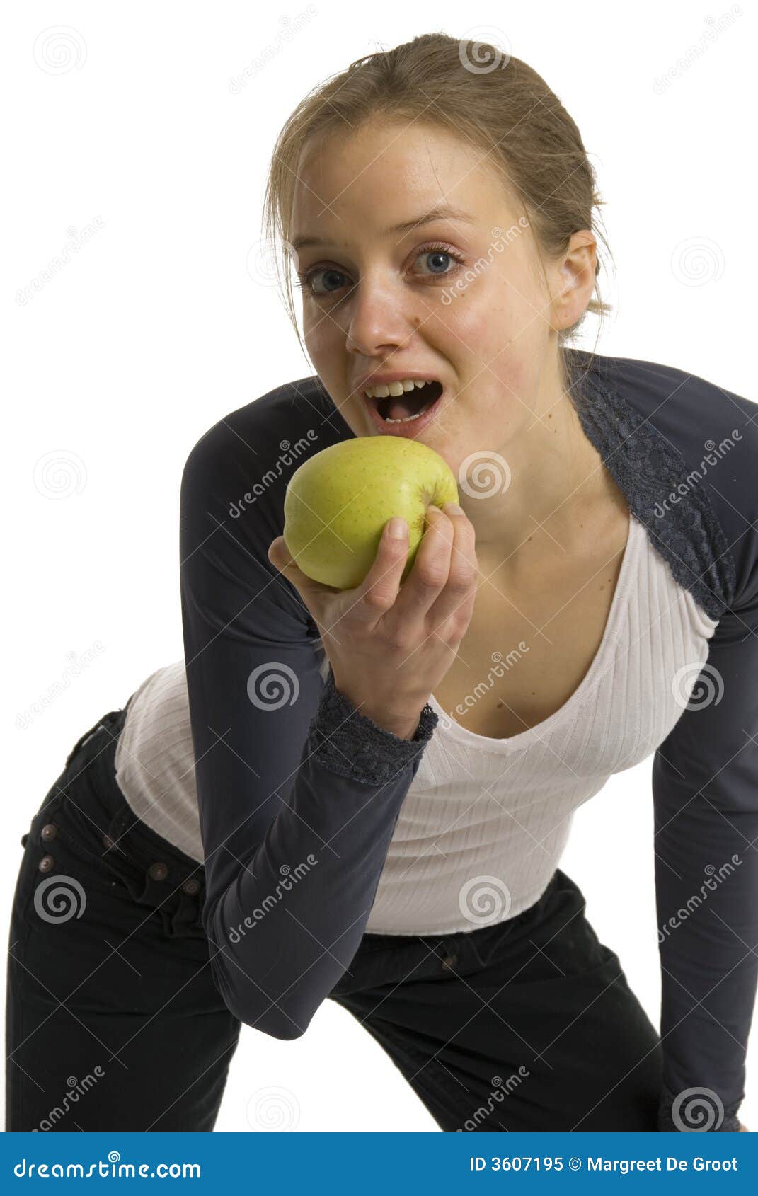 Healthy bite stock image. Image of apple, nutrition, white - 3607195