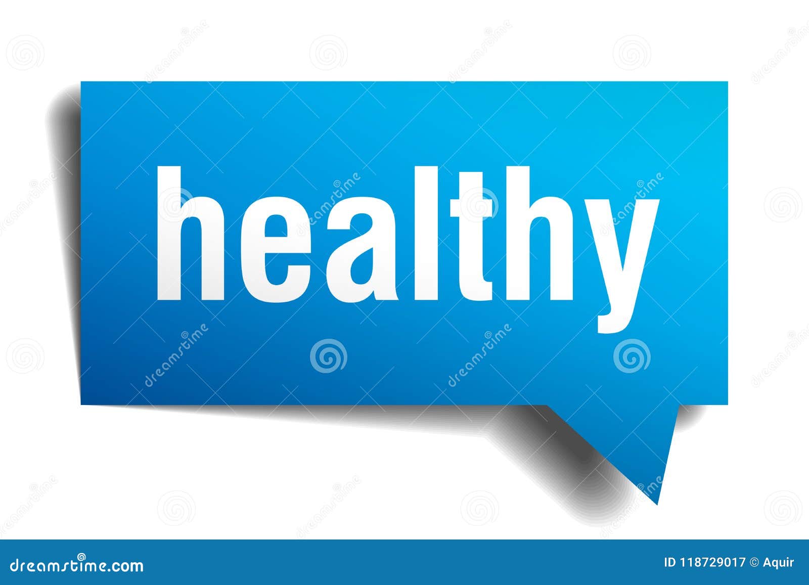Healthy Blue 3d Speech Bubble Stock Vector - Illustration of healthy ...