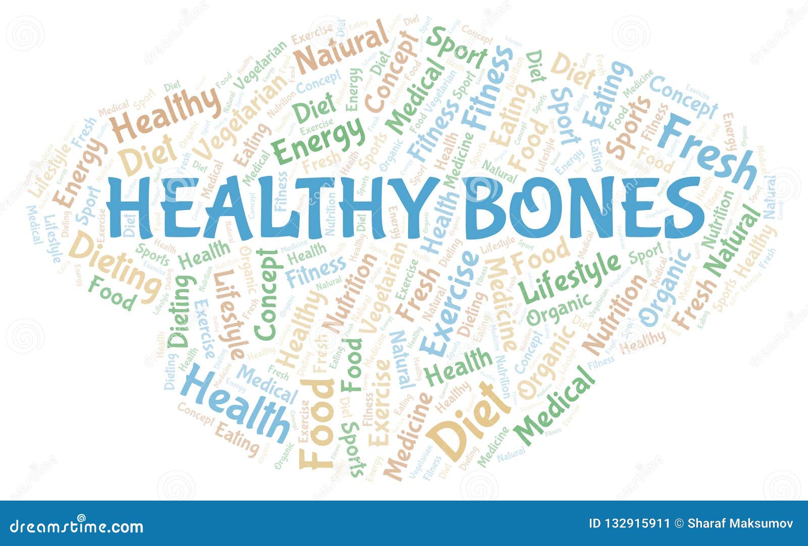 Healthy Bones word cloud stock illustration. Illustration of rendering ...