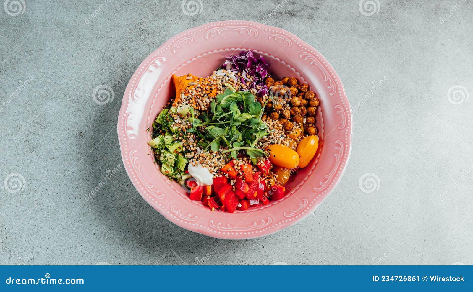 Healthy Bowl Lunch with Plenty of Ingredients.Good for Menu Stock Image ...
