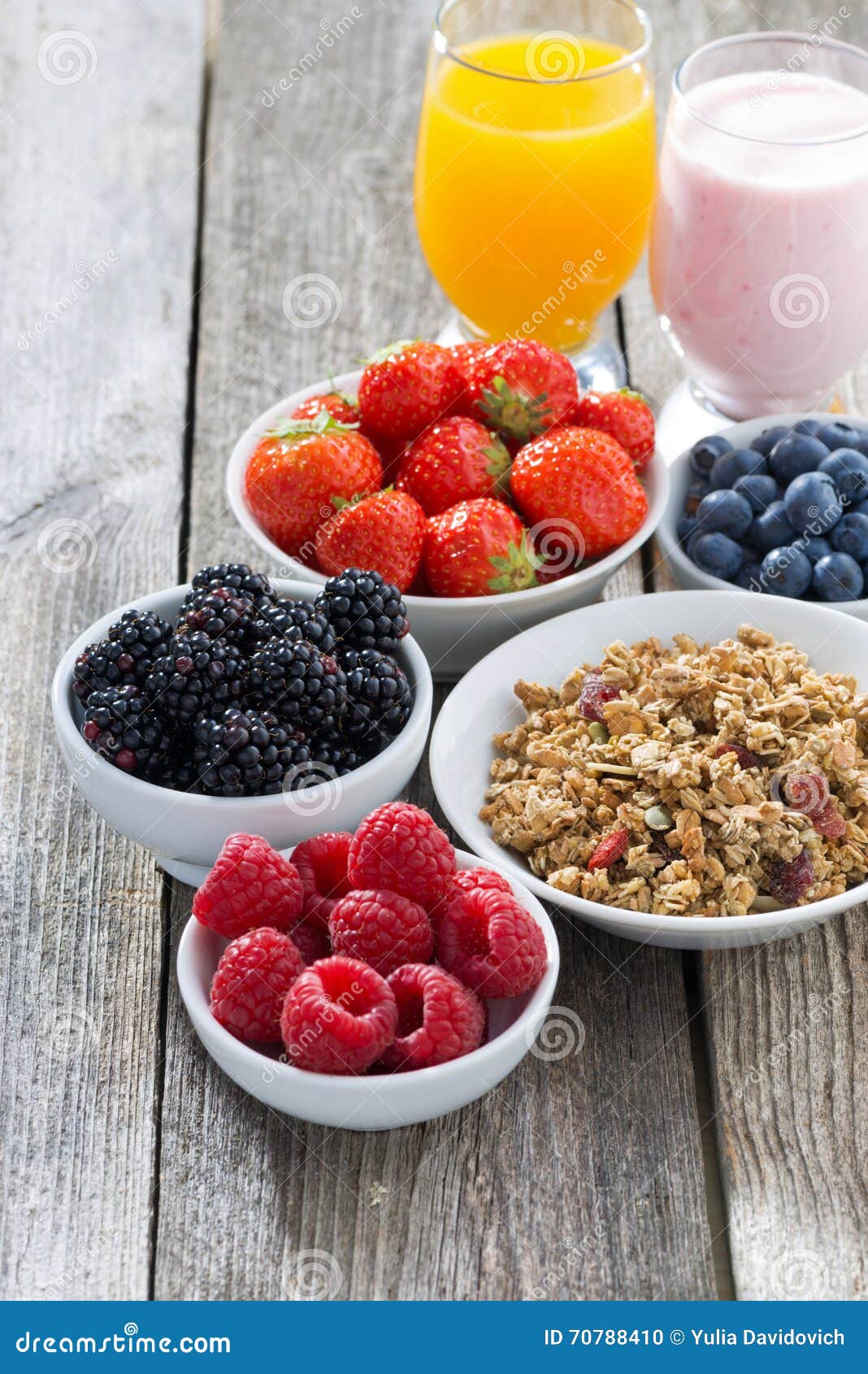 Healthy Breakfast with Berries, Vertical Stock Photo - Image of fruit ...