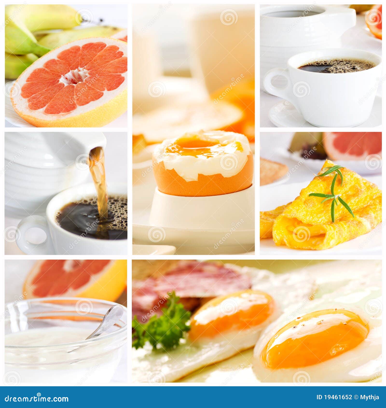 Healthy breakfast collage stock photo. Image of breakfast - 19461652