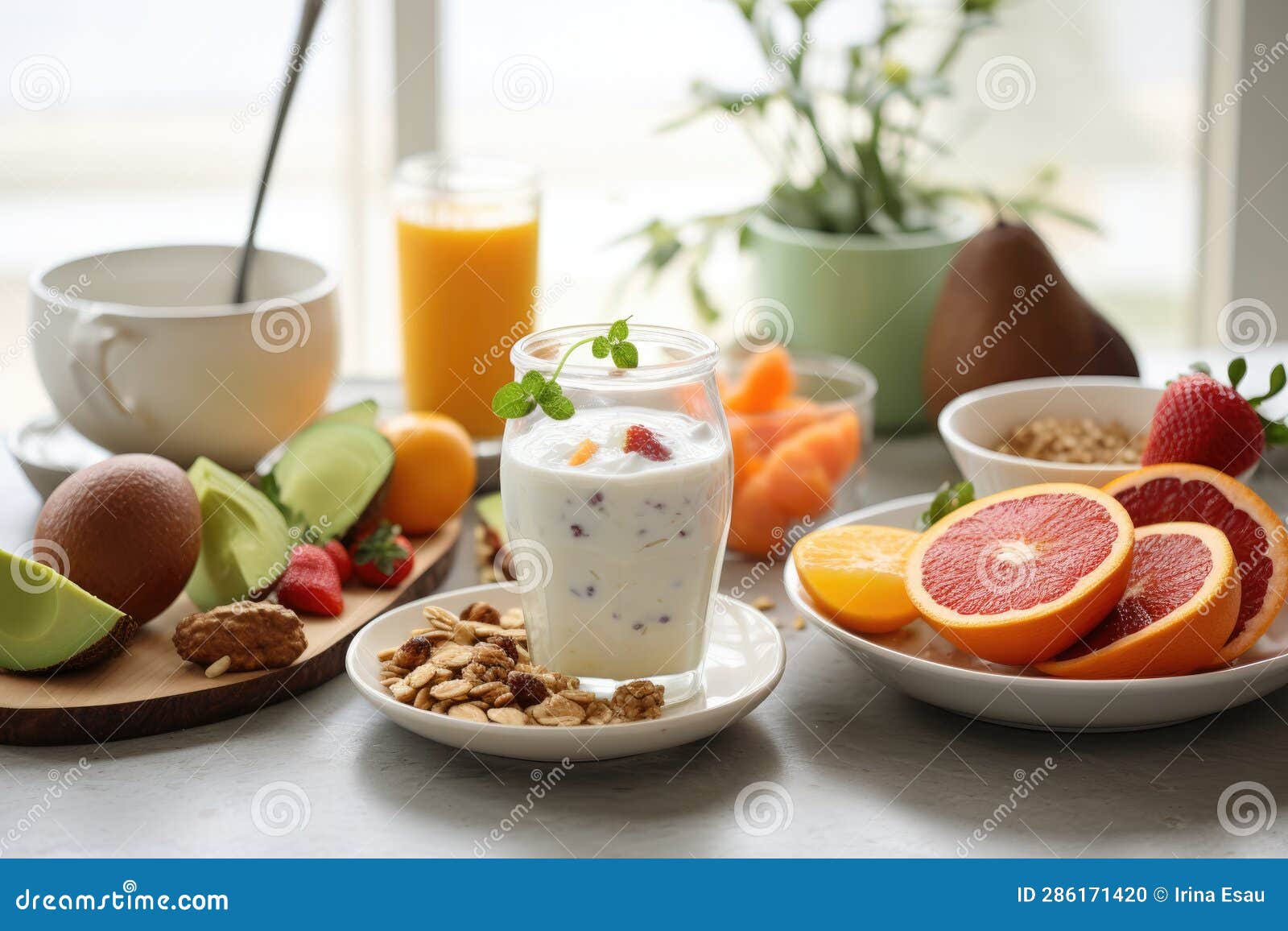 Healthy Breakfast. the Concept of Clean Proper Nutrition Stock Photo ...