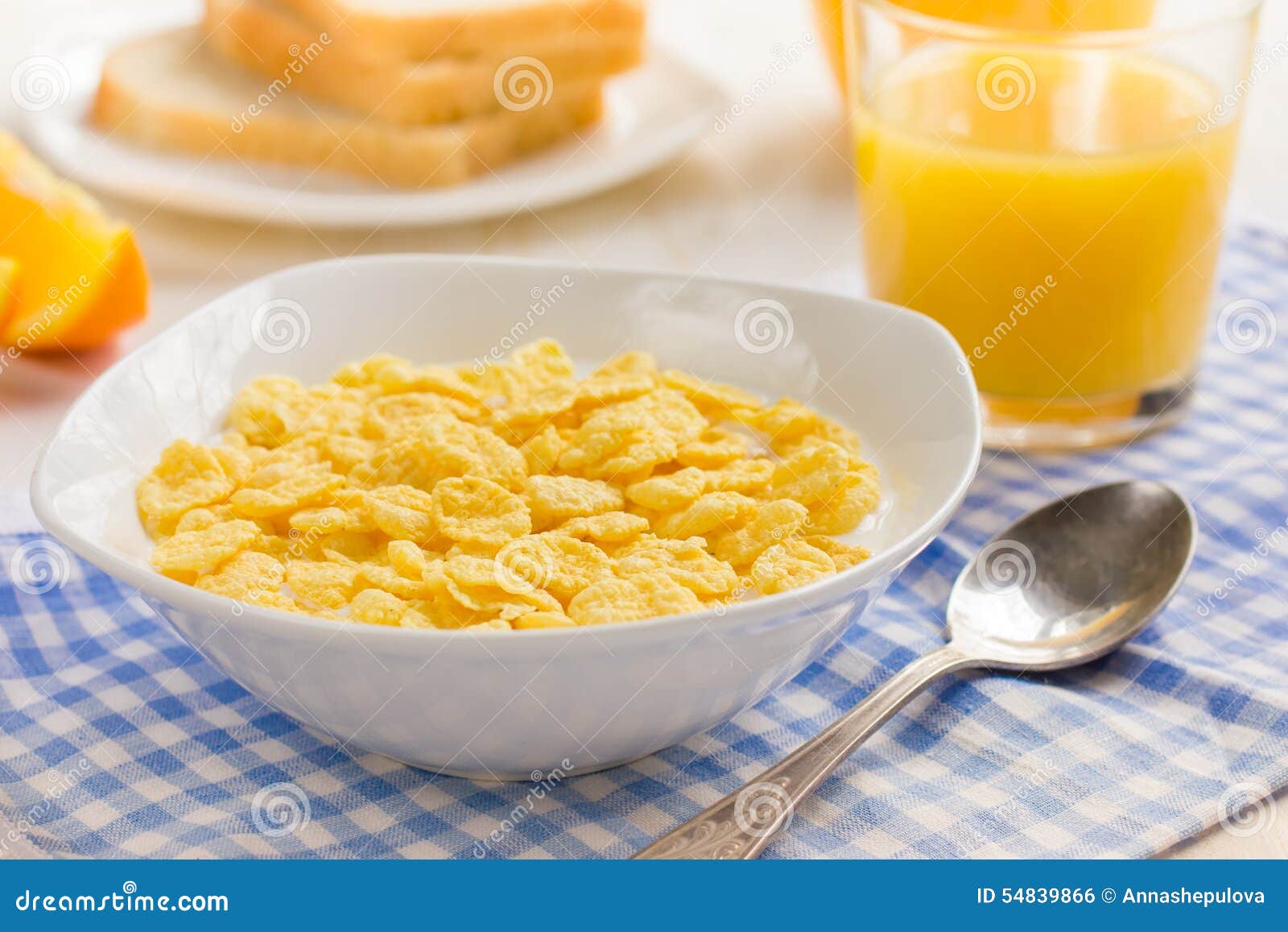 Healthy Breakfast. Corn Flakes and Milk. Stock Photo - Image of food ...
