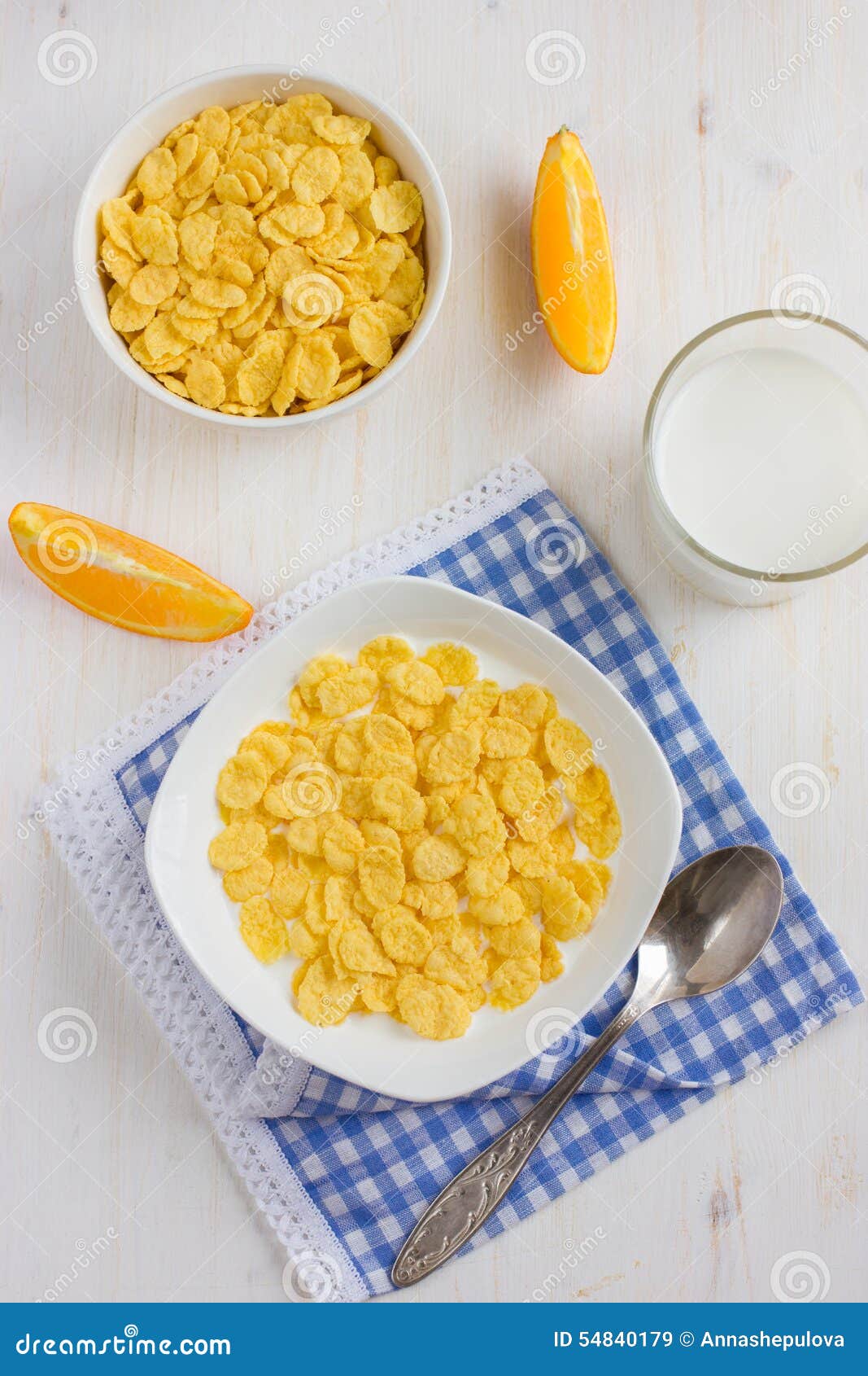 Healthy Breakfast. Corn Flakes and Milk. Stock Image - Image of lunch ...