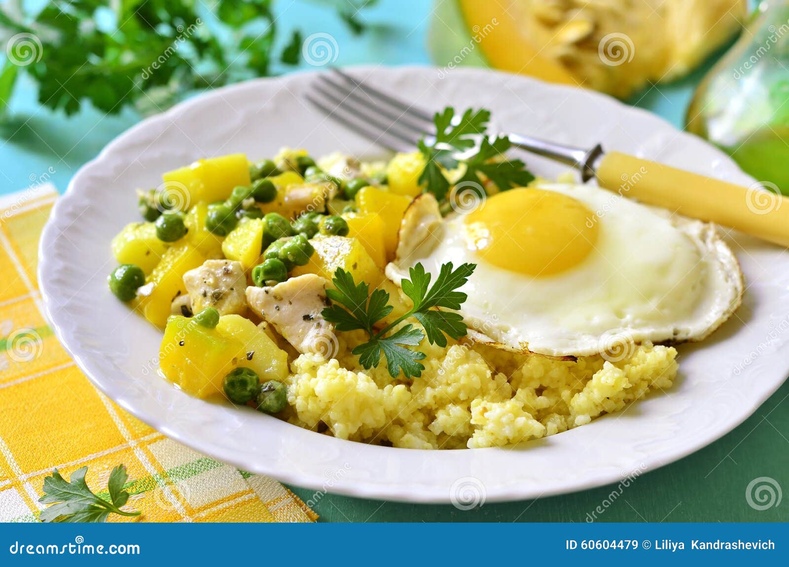 Healthy Breakfast - Couscous,vegetable Ragout with Chicken and F Stock ...