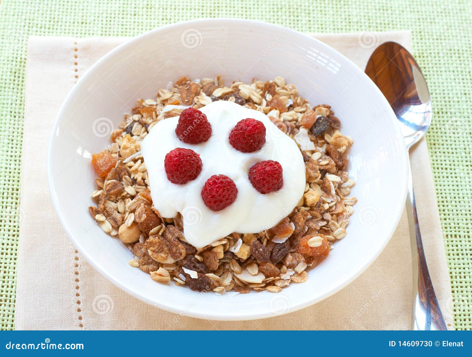 Healthy Breakfast with Muesli and Yoghurt Stock Photo - Image of ...