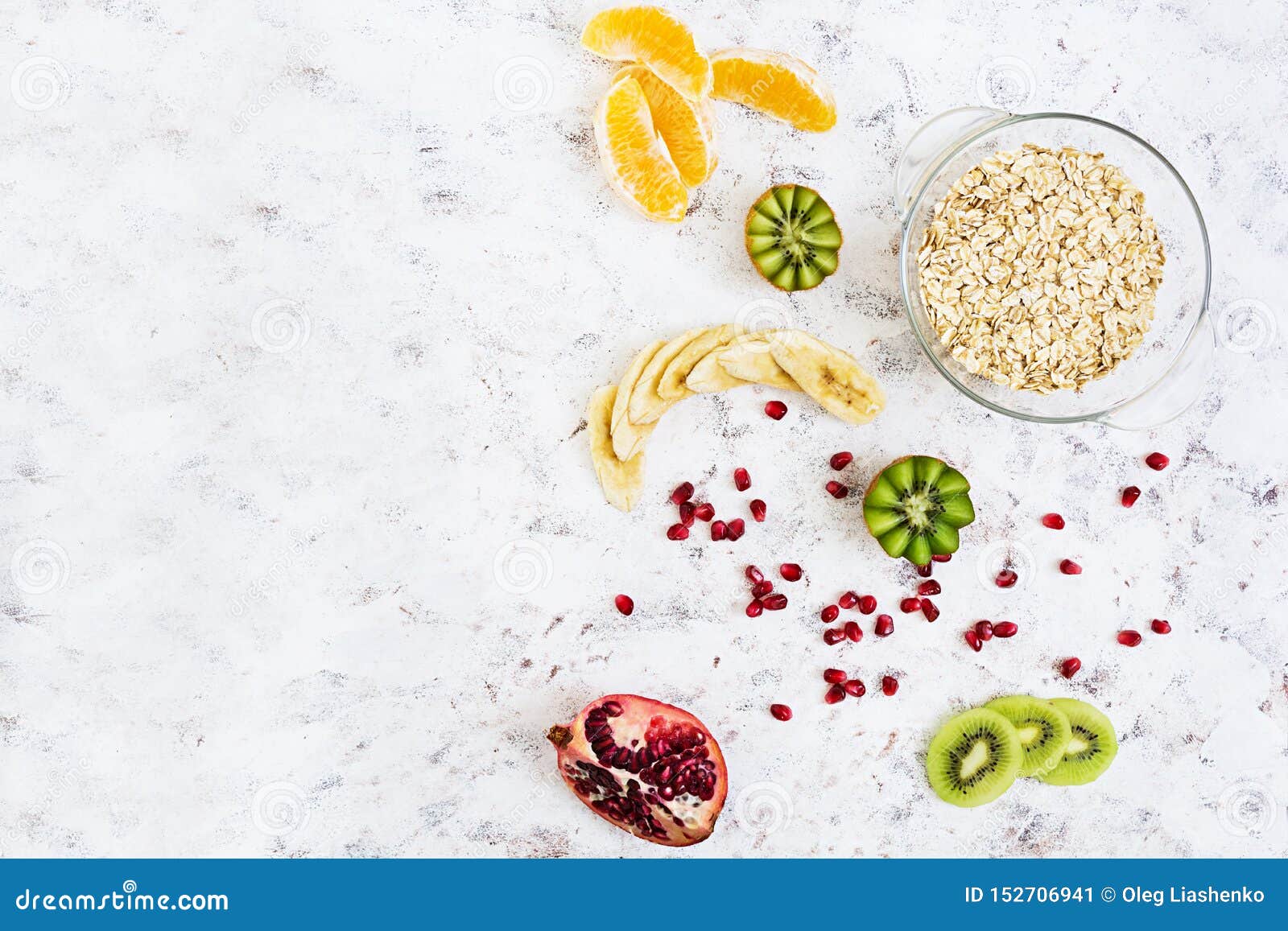 Healthy Breakfast. Oatmeal with Fruit on White Background Stock Image ...