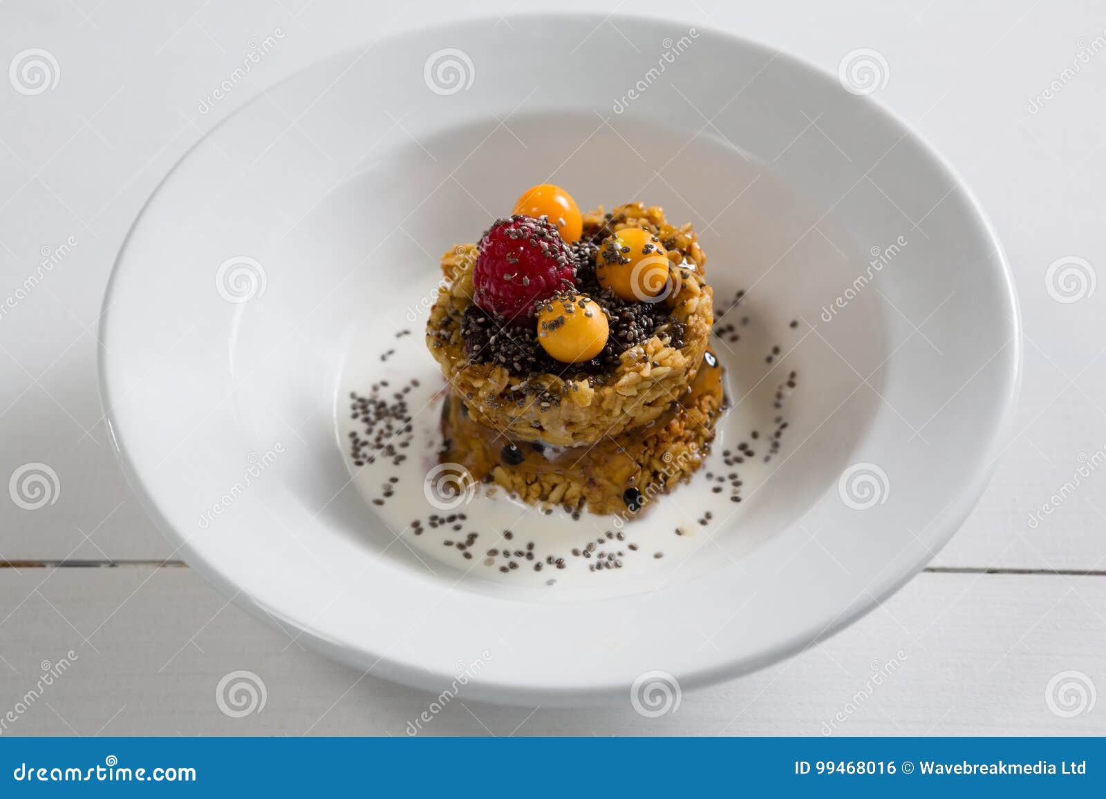 Healthy Breakfast in a Plate Stock Photo - Image of raspberry, cutlery ...