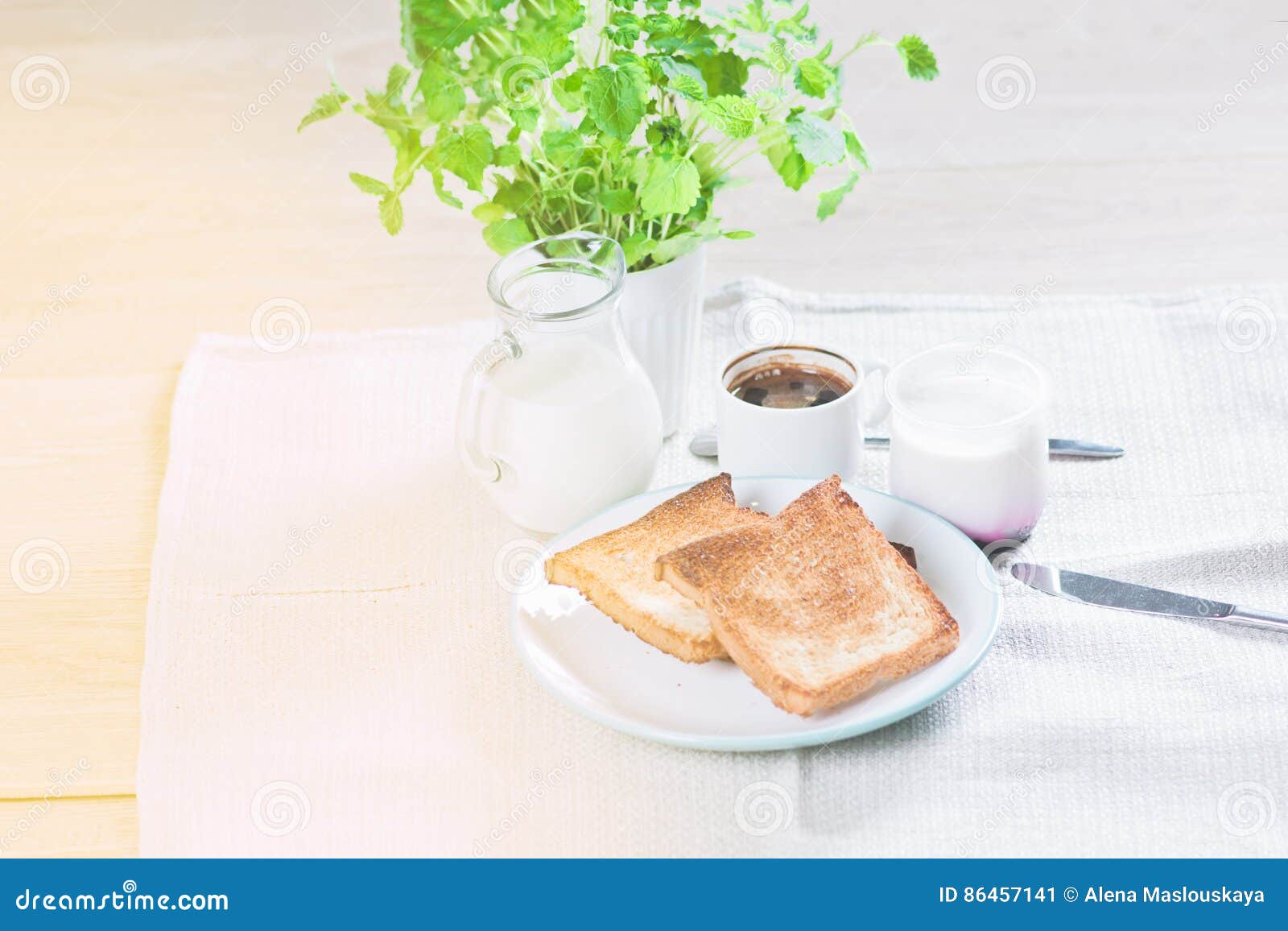 Healthy Breakfast on Wooden Background Stock Image - Image of lunch ...