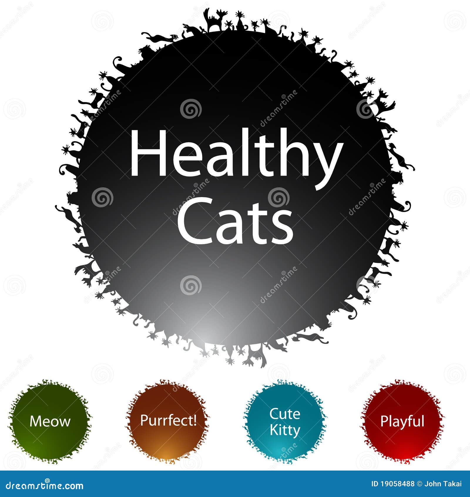 Healthy Cats stock vector. Illustration of icon, isolated - 19058488
