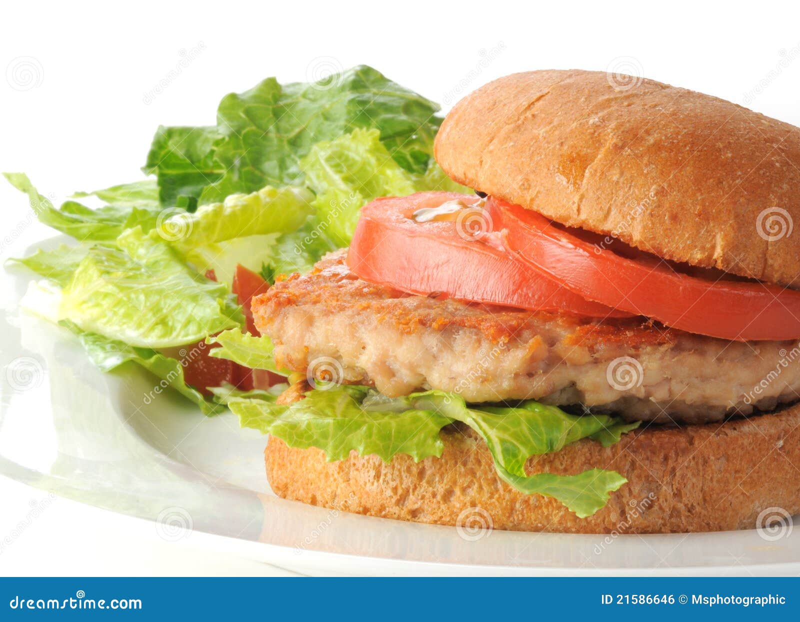 Healthy Chicken Burger with Salad Stock Photo - Image of lettuce ...