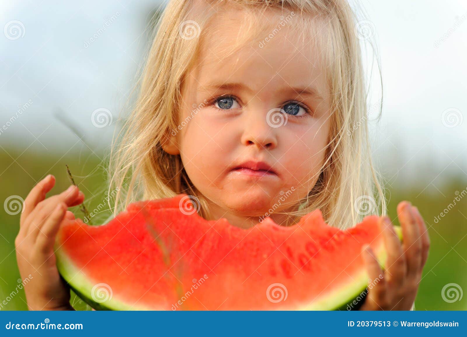 Healthy Child Eating Watermelon Stock Image - Image of fruit, cheerful ...