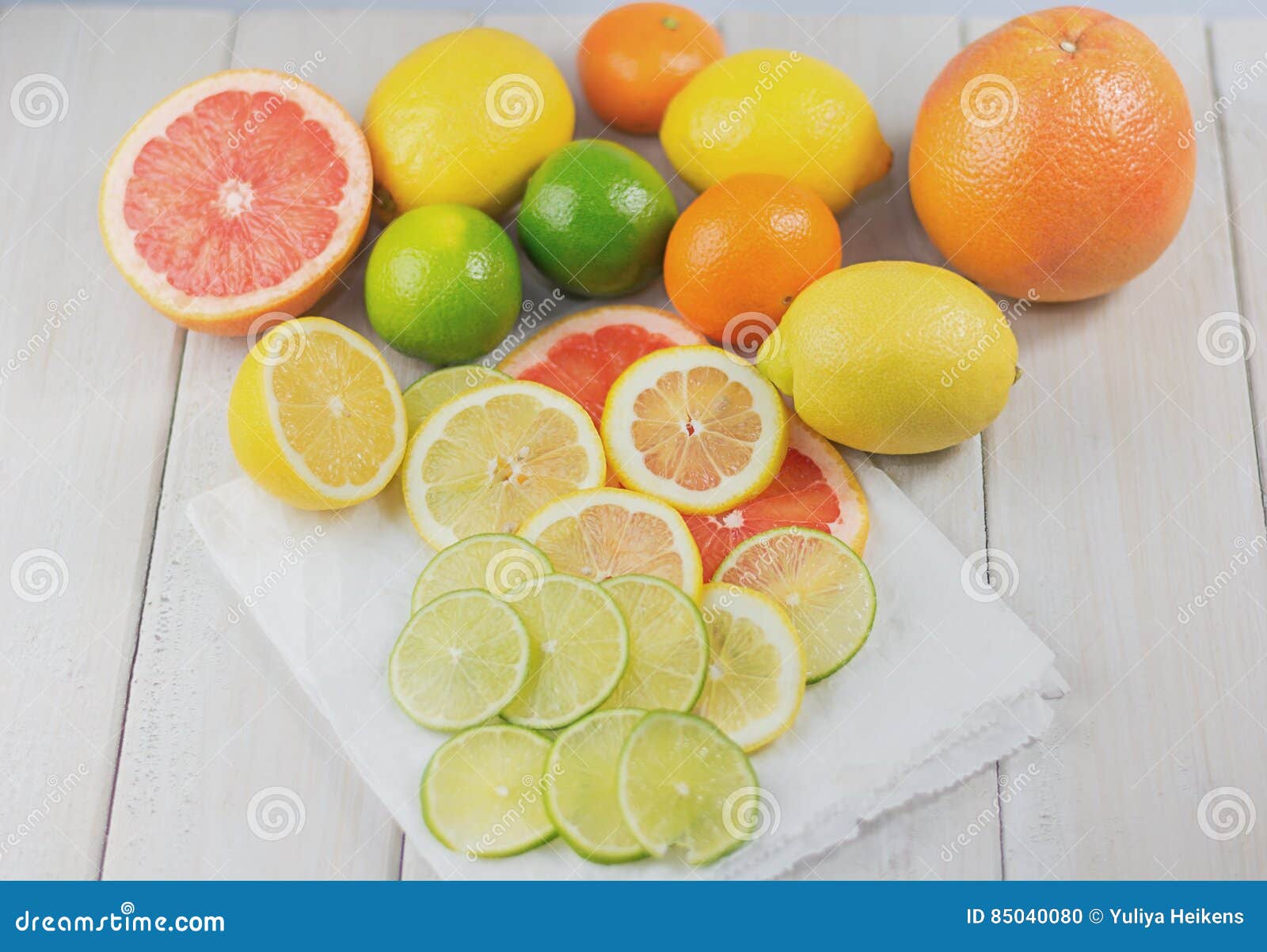 Healthy Composition of Lemon, Lime, Grapefruit and Tangerine. Stock ...
