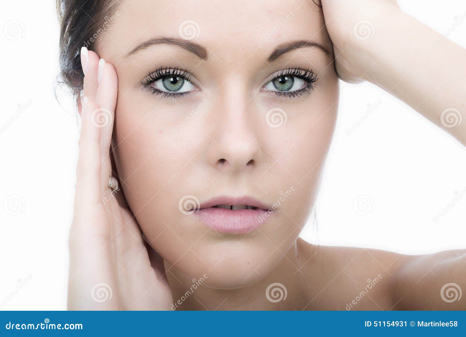 Healthy Concerned Young Woman Posing Stock Image - Image of relaxed ...