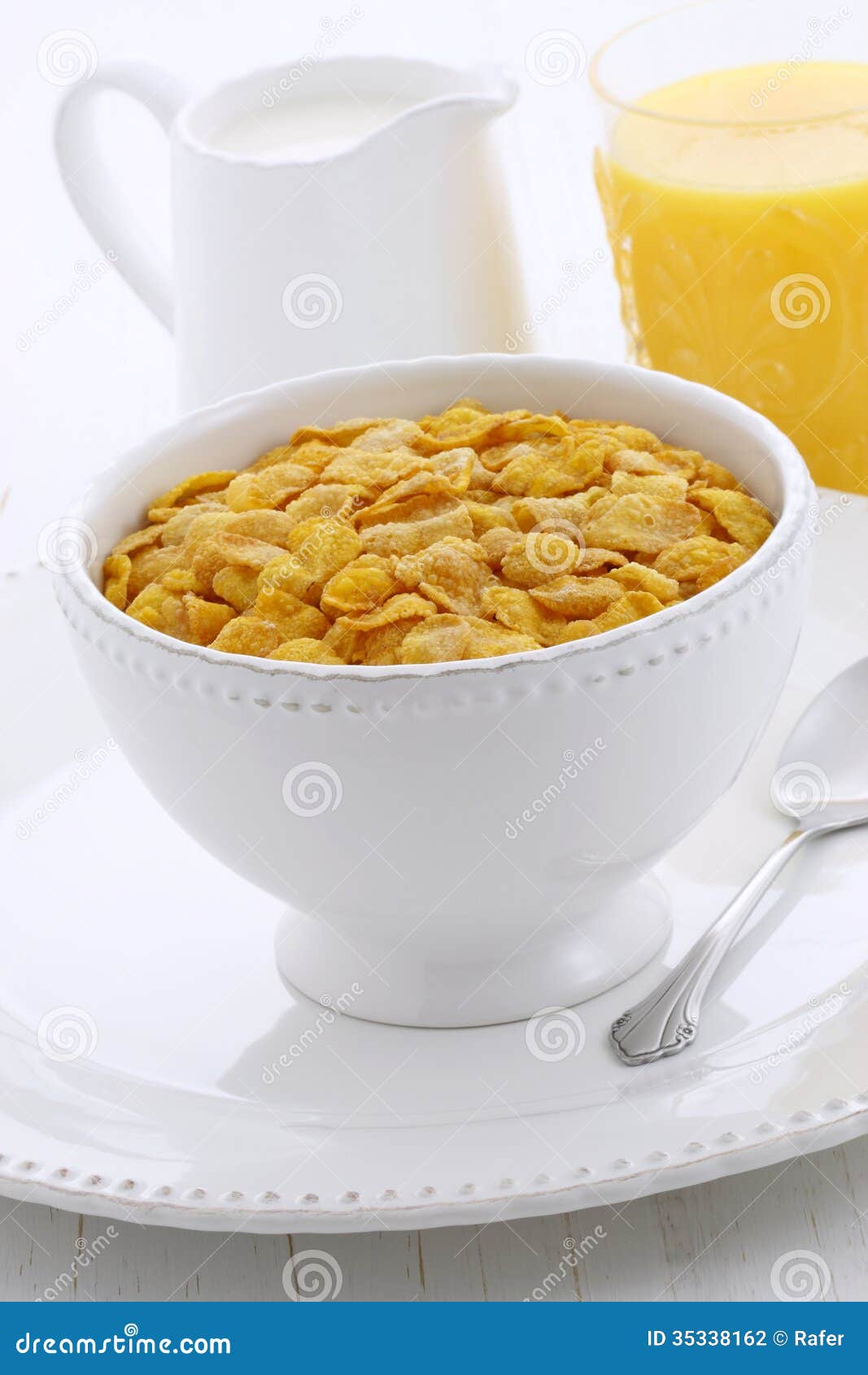Healthy Corn Flakes Breakfast Stock Photo - Image of nature ...