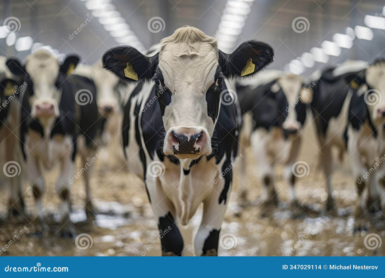 Healthy Cows in a Cow Breeding Farm Stock Photo - Image of eating ...