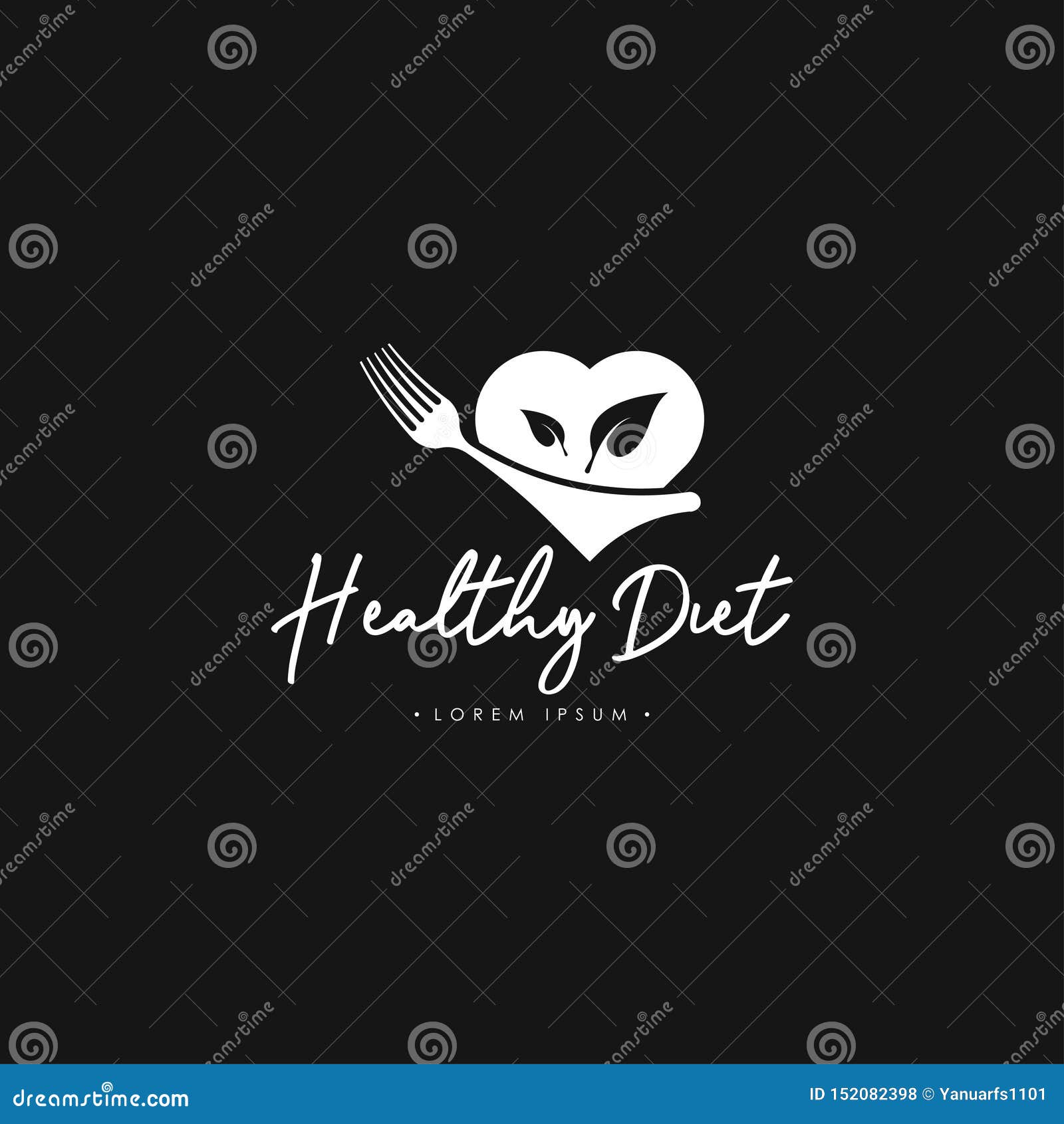 Healthy Diet Logo Template Vector on Isolated White Background Stock ...