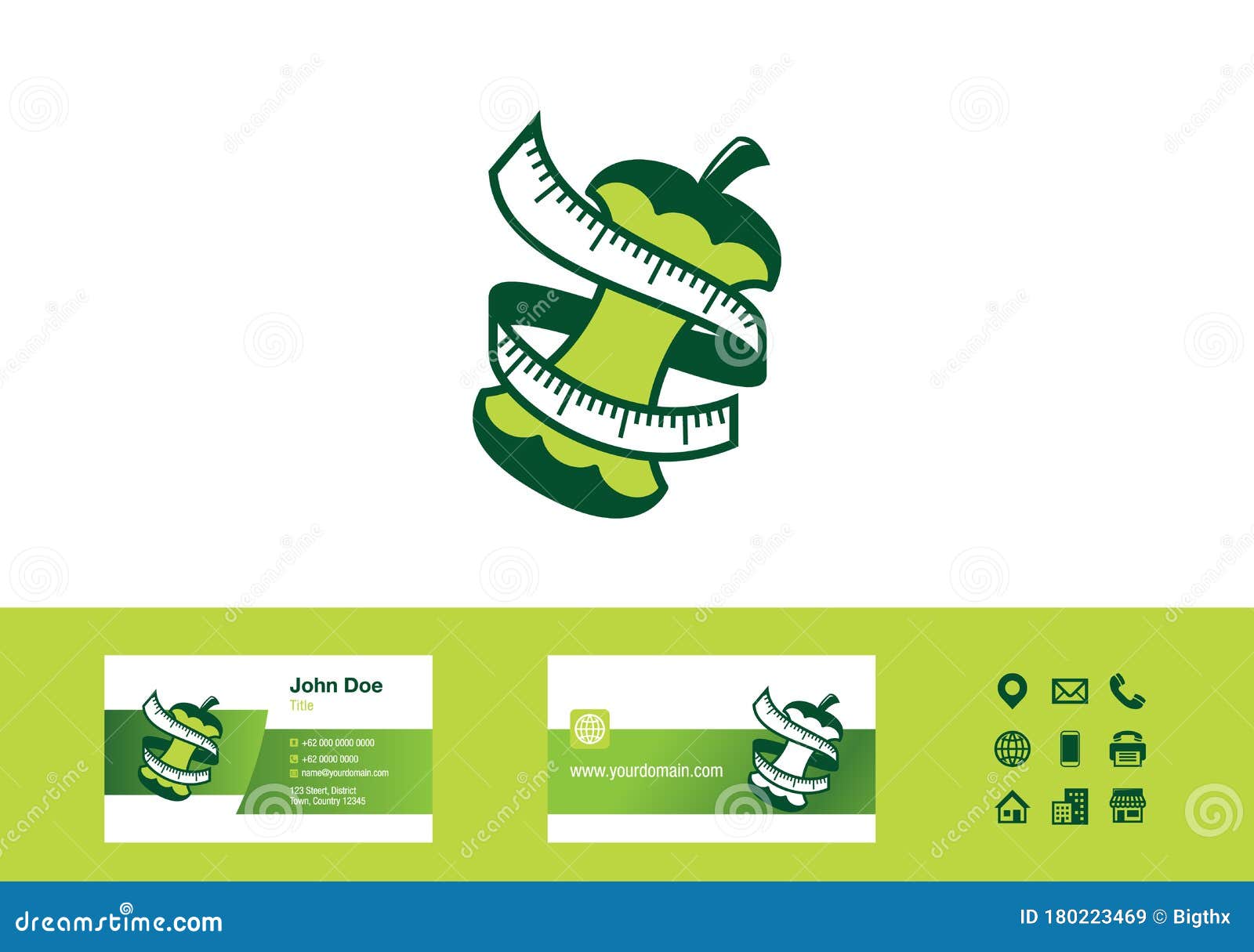 Healthy Diet Logo - Business Card Design Vector Stock Vector ...